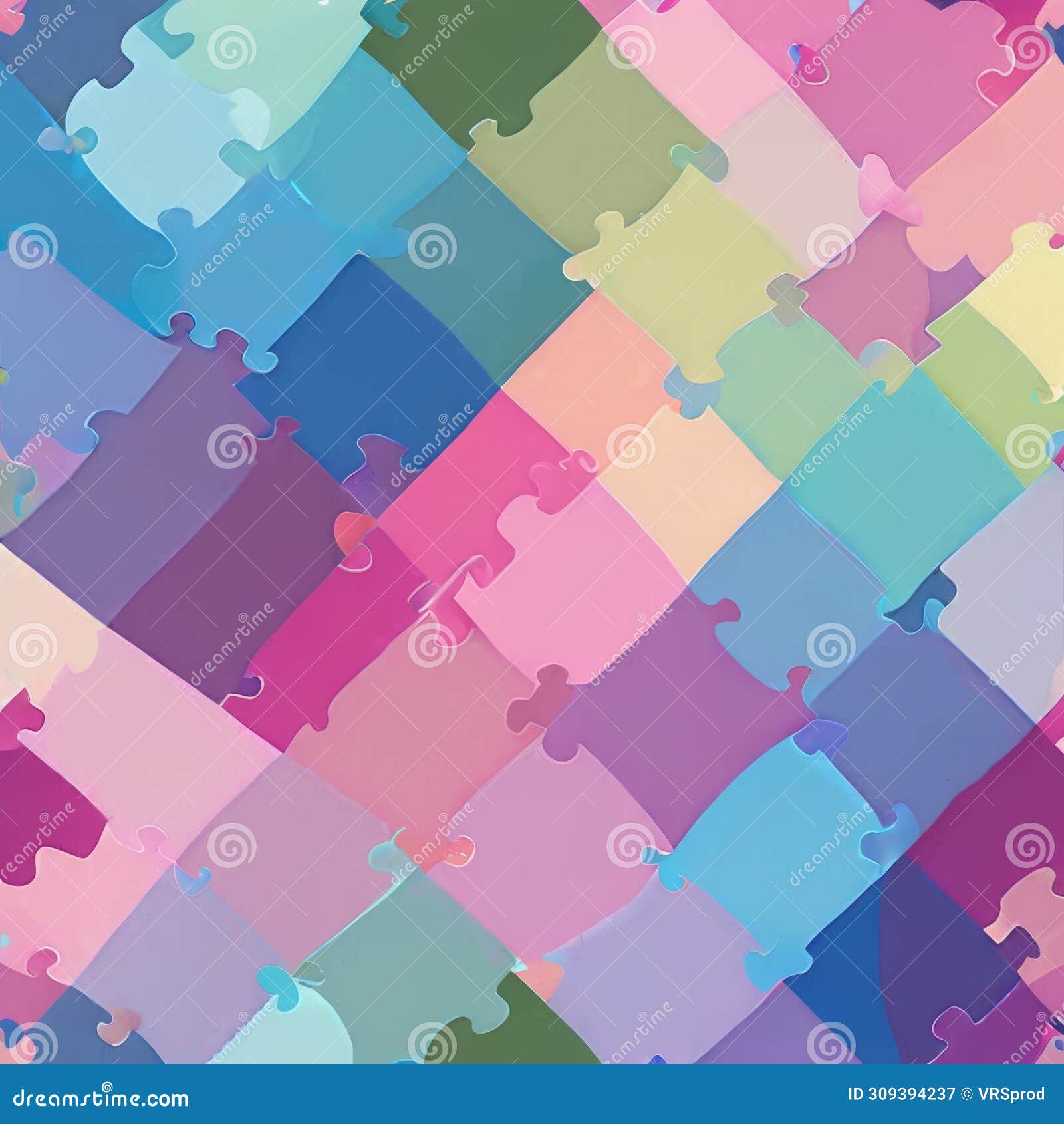 Colorful Puzzle Pieces Pattern Stock Illustration - Illustration of ...