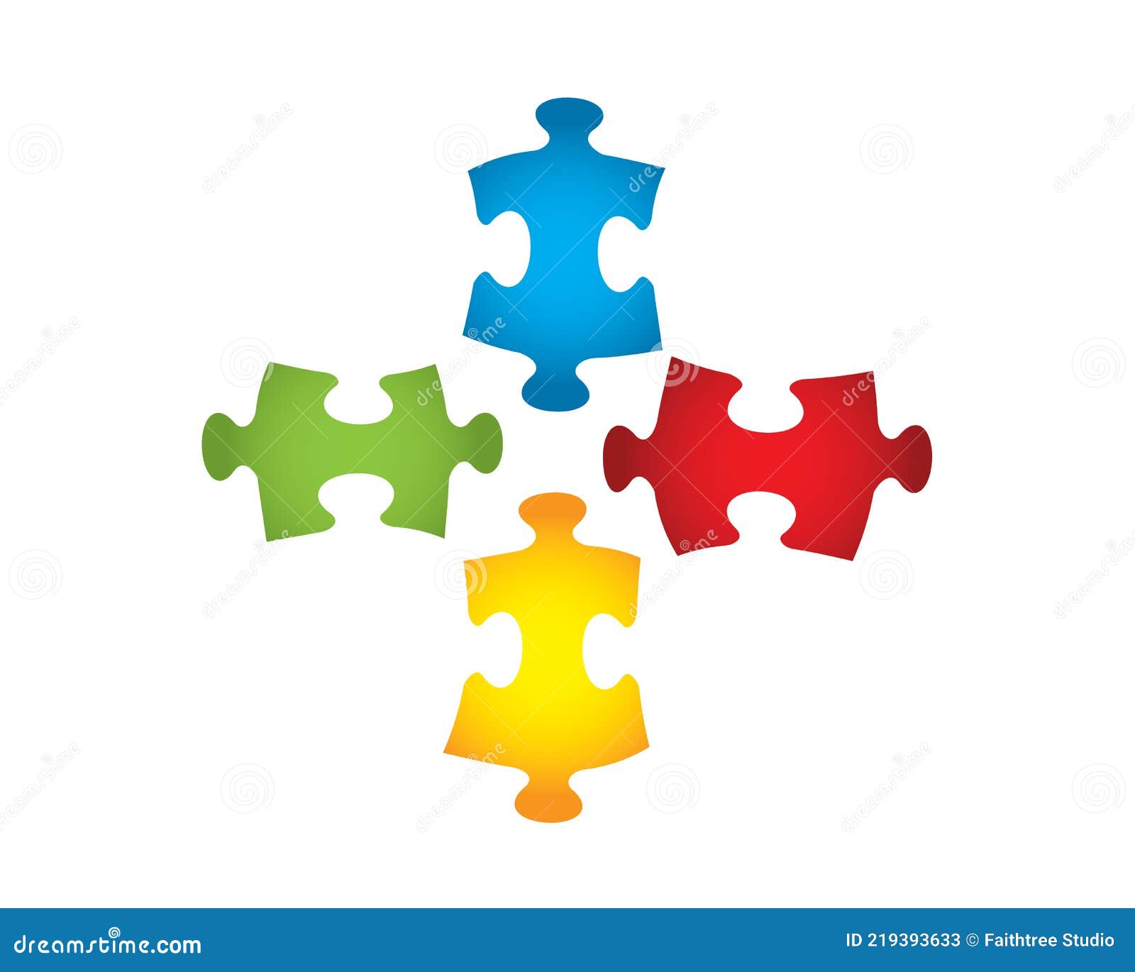 Colorful Puzzle Pieces Teamwork Logo Stock Vector - Illustration of ...
