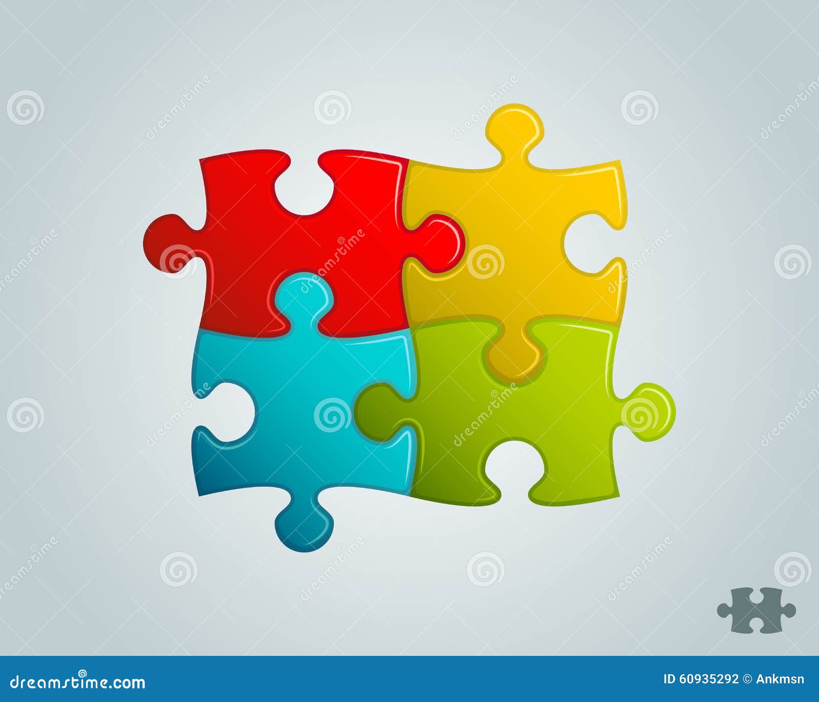 Colorful puzzle pieces stock vector. Illustration of colors - 60935292