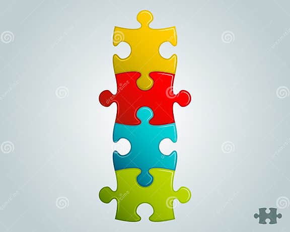 Colorful Puzzle Pieces Vertical Structure Stock Vector - Illustration ...