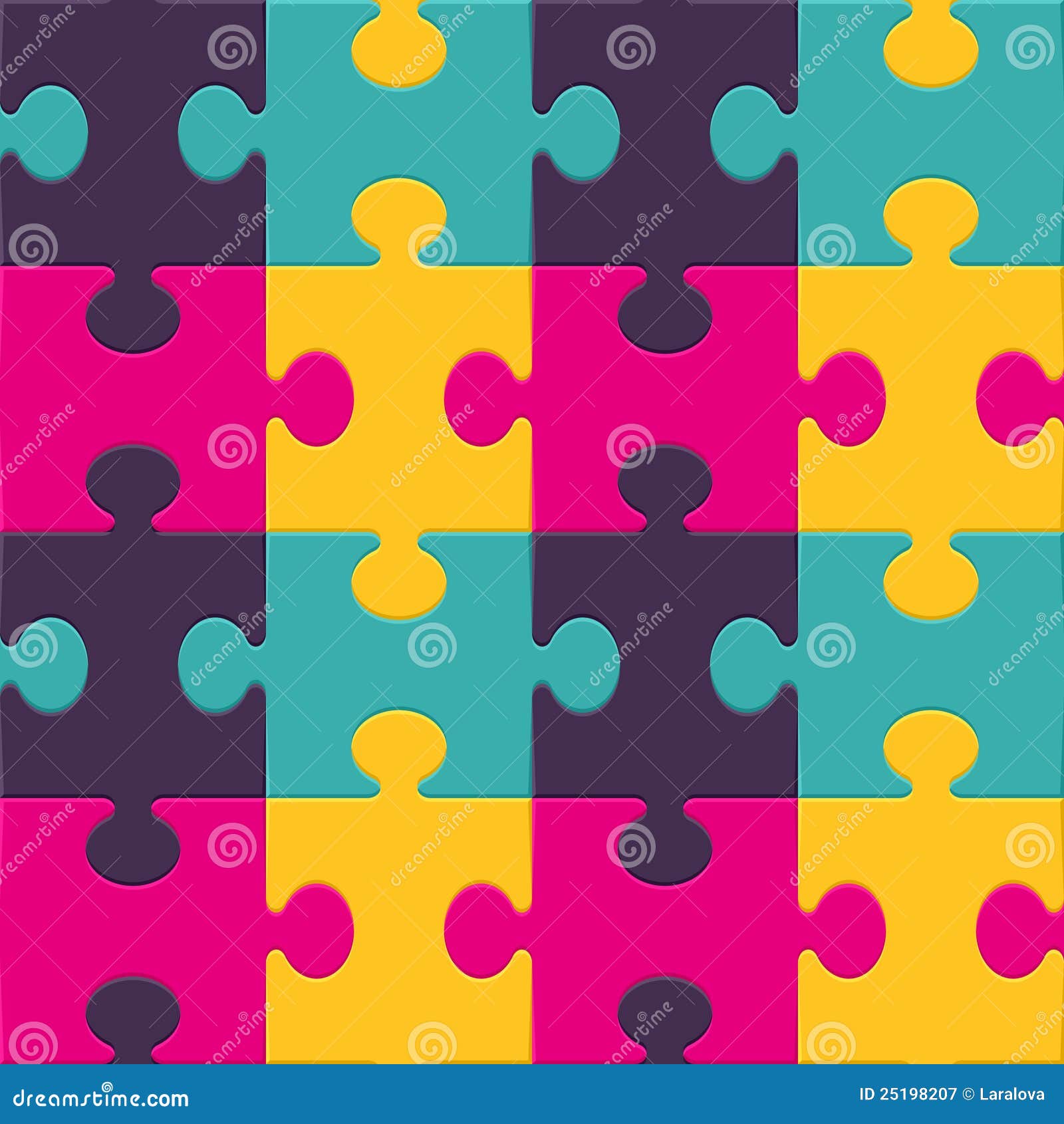 Colorful Puzzle Seamless Background Pattern Stock Vector - Illustration ...