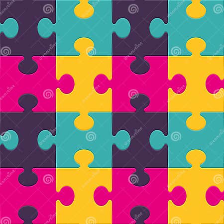 Colorful Puzzle Seamless Background Pattern Stock Vector - Illustration ...