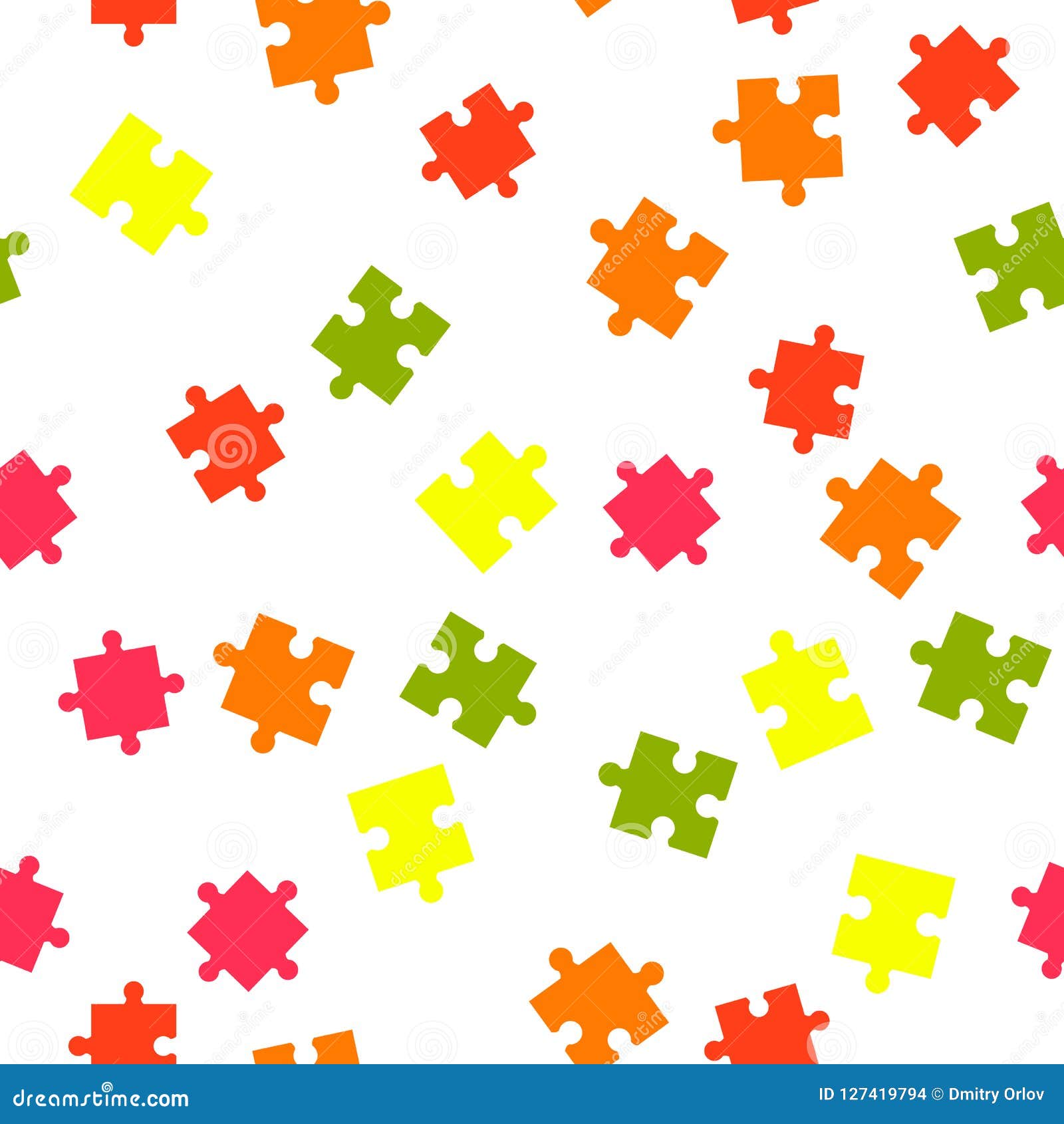 Colorful Puzzle Seamless Background Pattern. Vector Illustration ...
