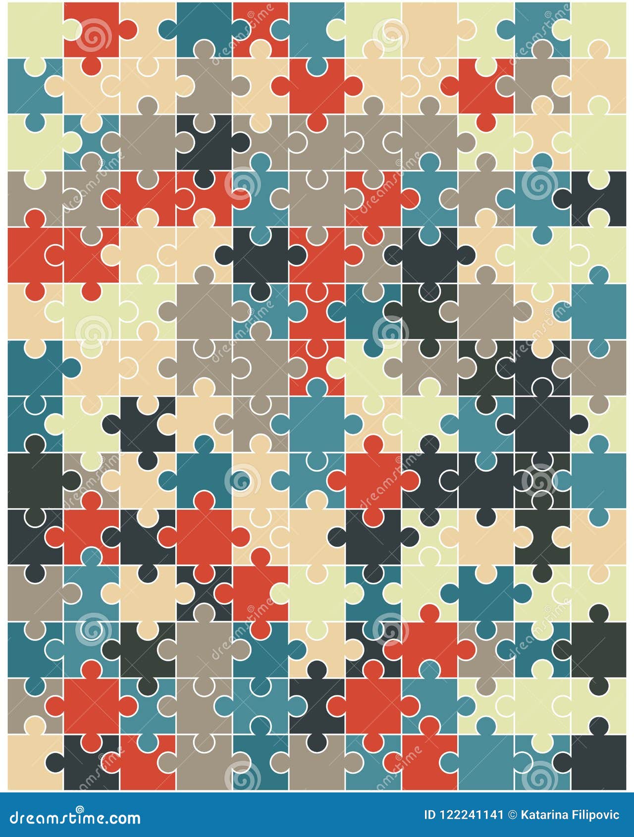 Colorful Puzzle, Separate Pieces Stock Illustration - Illustration of ...