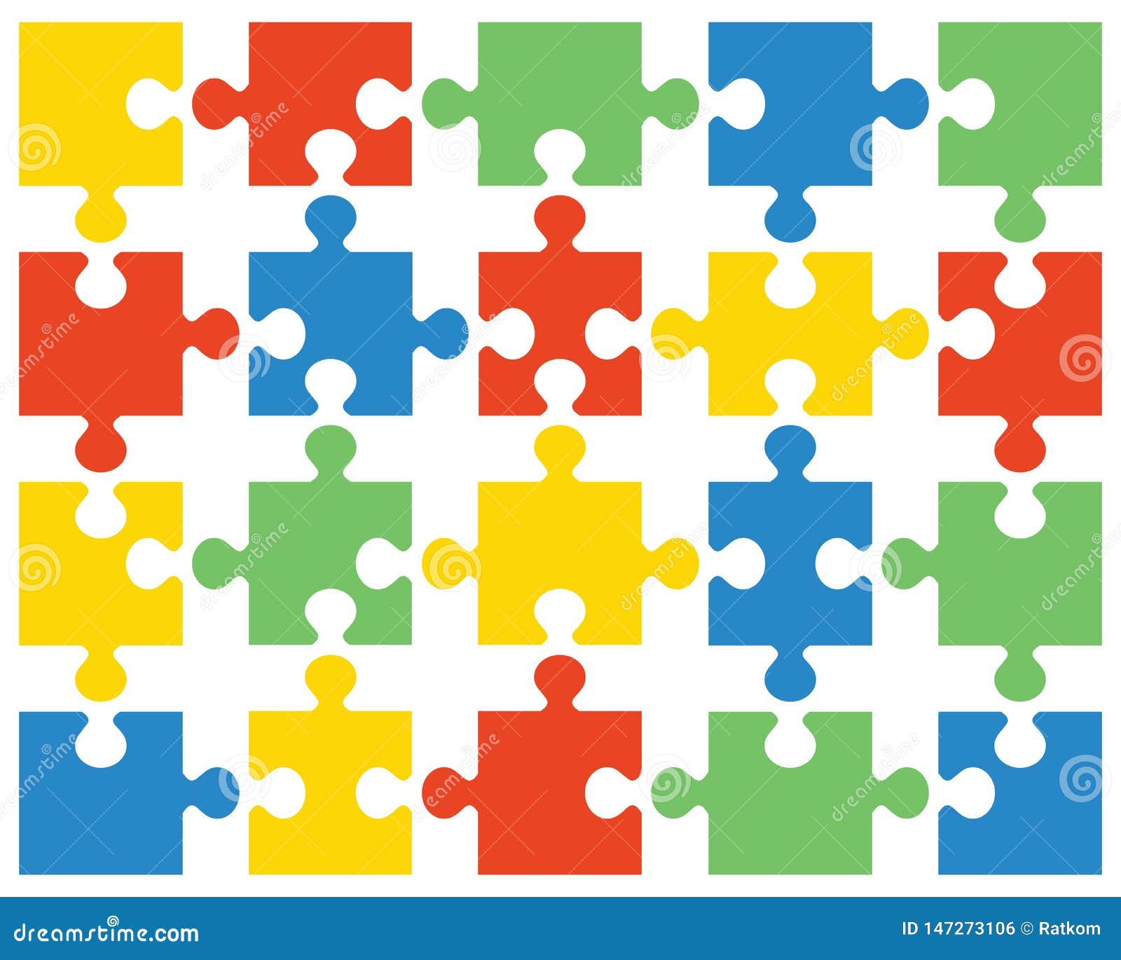 Colorful Puzzle, Separate Pieces Stock Illustration - Illustration of ...