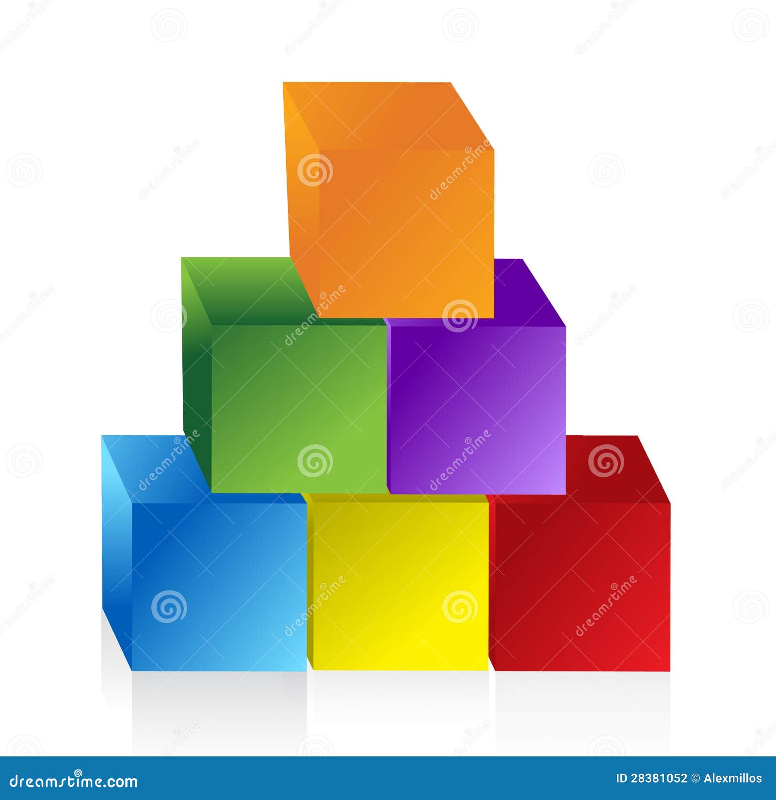 Colorful pyramid chart stock illustration. Illustration of cube - 28381052