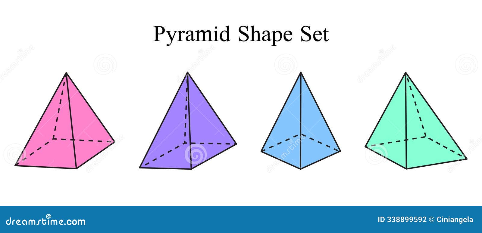 Colorful Pyramid Geometric Shape Set Stock Vector - Illustration of ...