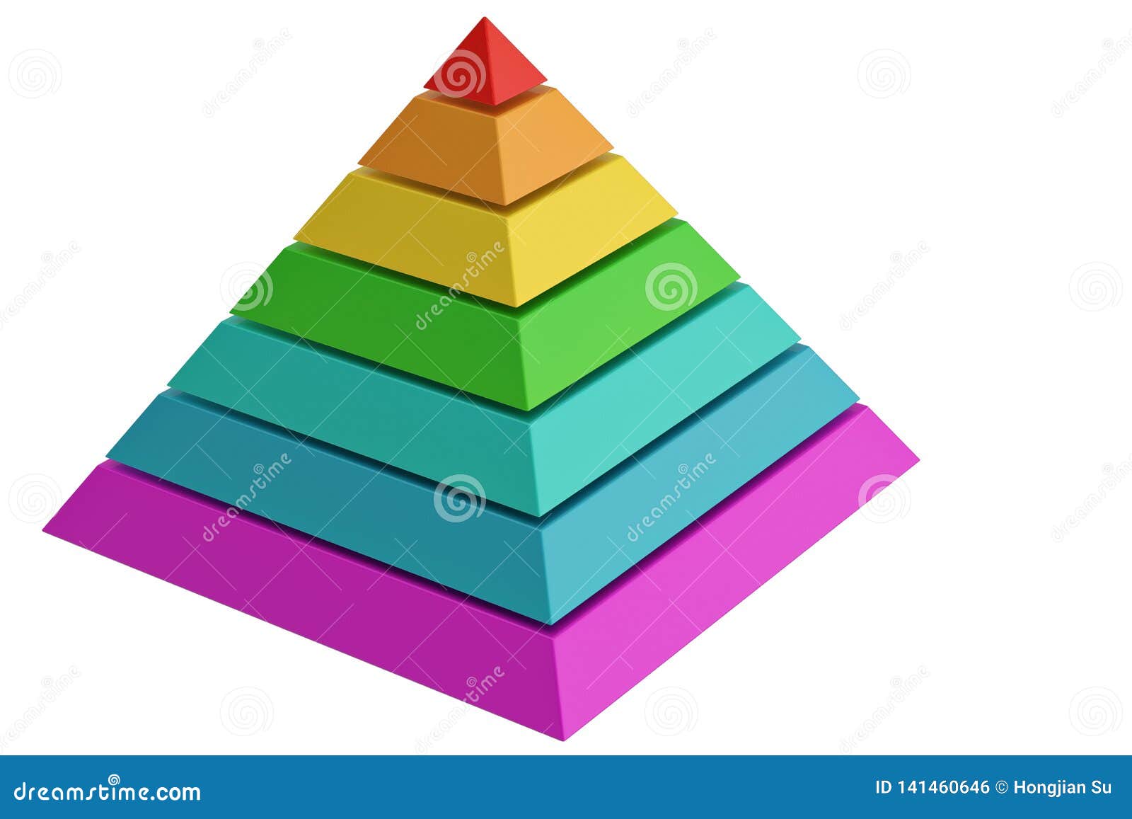 Colorful Pyramid Isolated on White Background 3D Illustration Stock ...