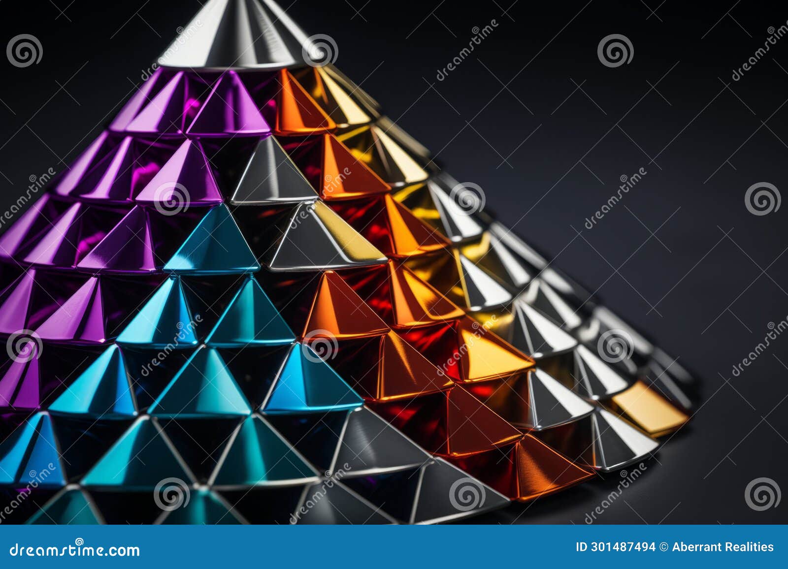 A Colorful Pyramid Made Out of Metal Triangles Stock Illustration ...