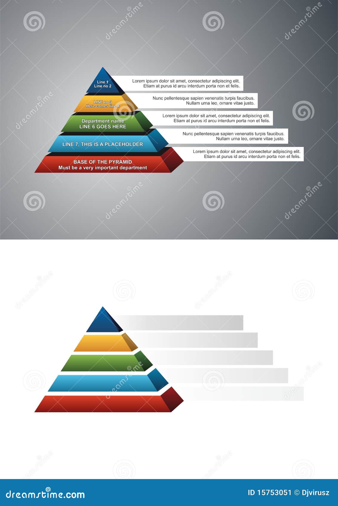 Colorful Pyramid Infographics Template 5 Options. Royalty-Free Stock ...
