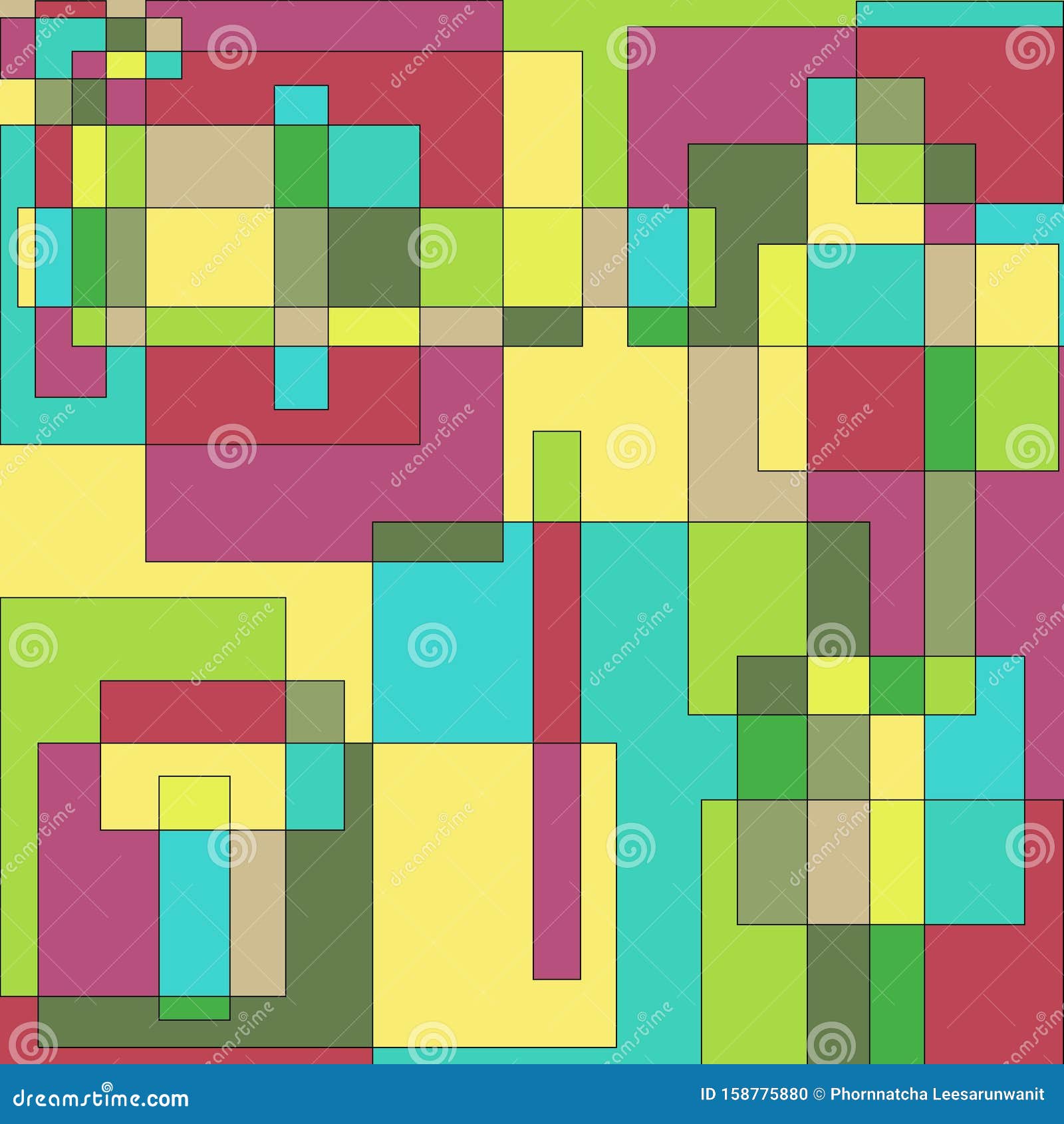 Colorful Quadrangles Background. Multicolor Geometric Backdrop ...