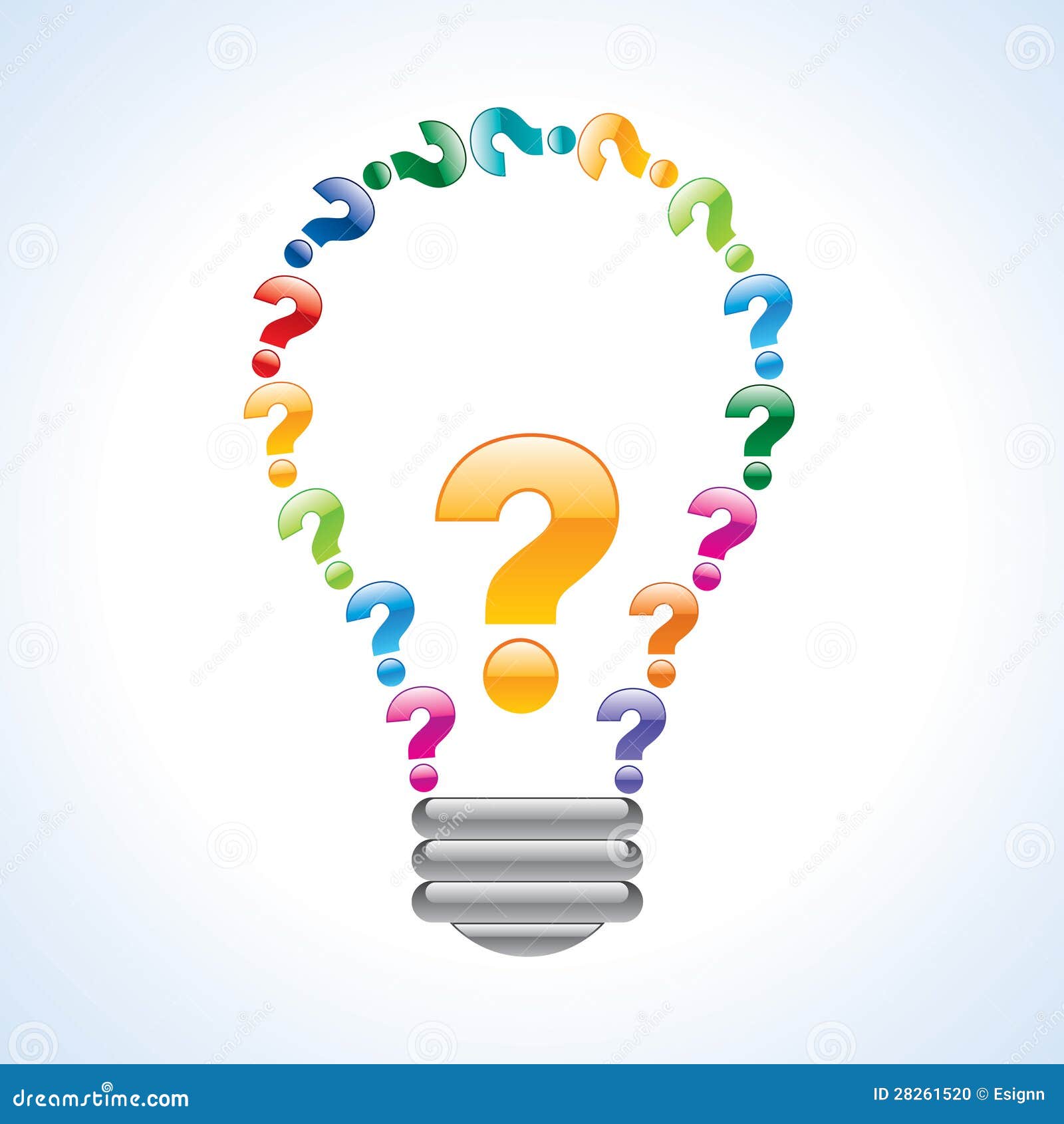 Colorful Query Mark Light Bulb Stock Vector - Illustration of idea ...