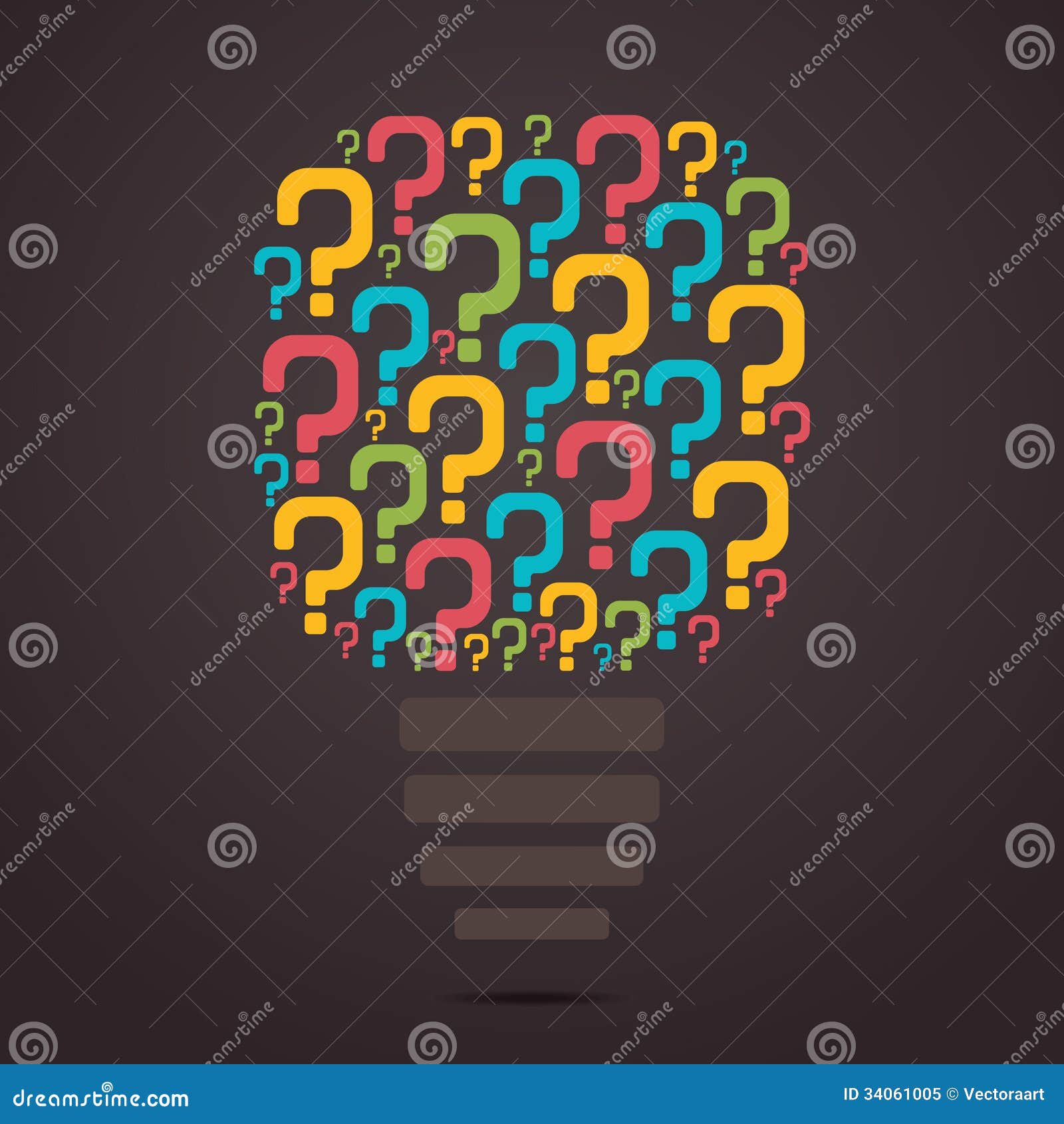 Colorful Question Mark Bulb Stock Vector - Illustration of fluorescent ...