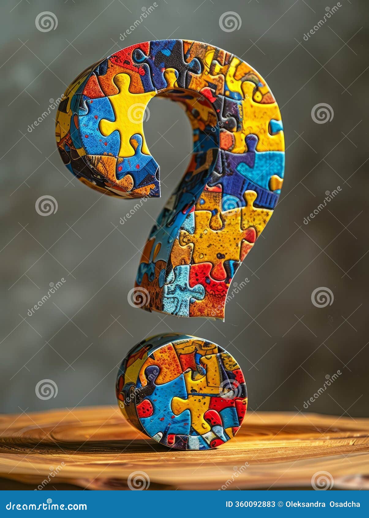 Colorful Question Mark Made of Jigsaw Puzzle Pieces. Stock Image ...