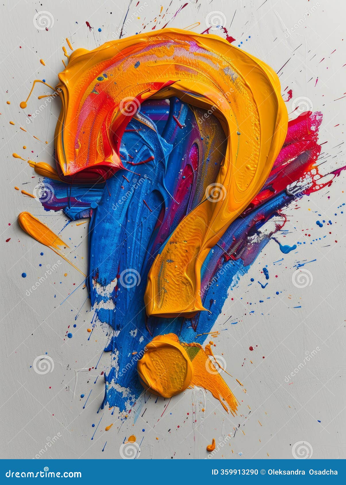 Colorful Question Mark Painted with Broad, Textured Strokes Stock Photo ...