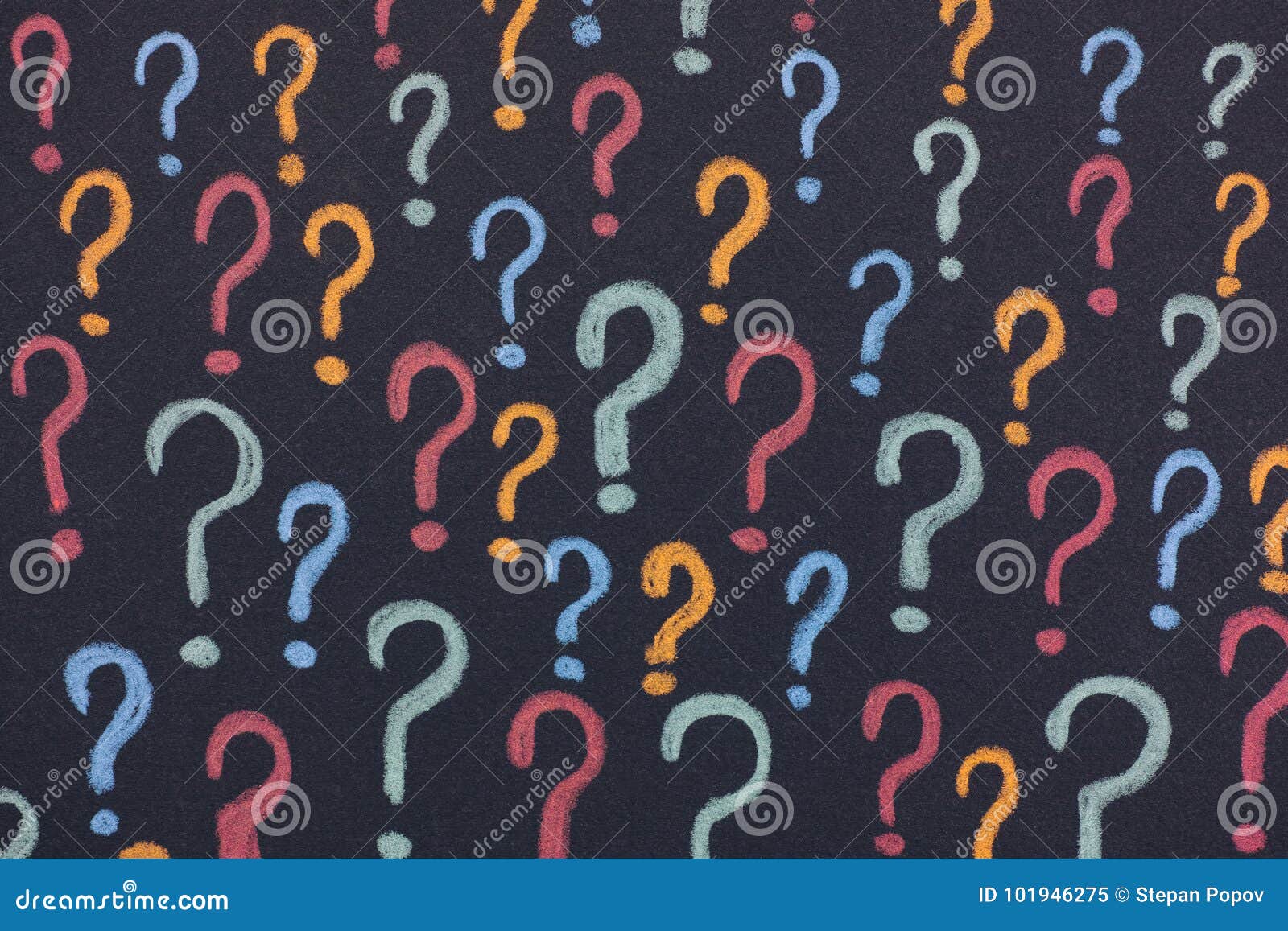 Colorful Question Marks on a Black Background Stock Illustration ...