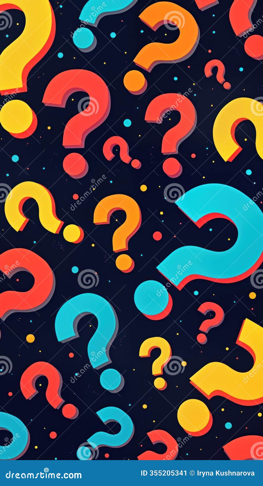 Colorful Question Marks Fill Dark Background in Vibrant Pattern ...