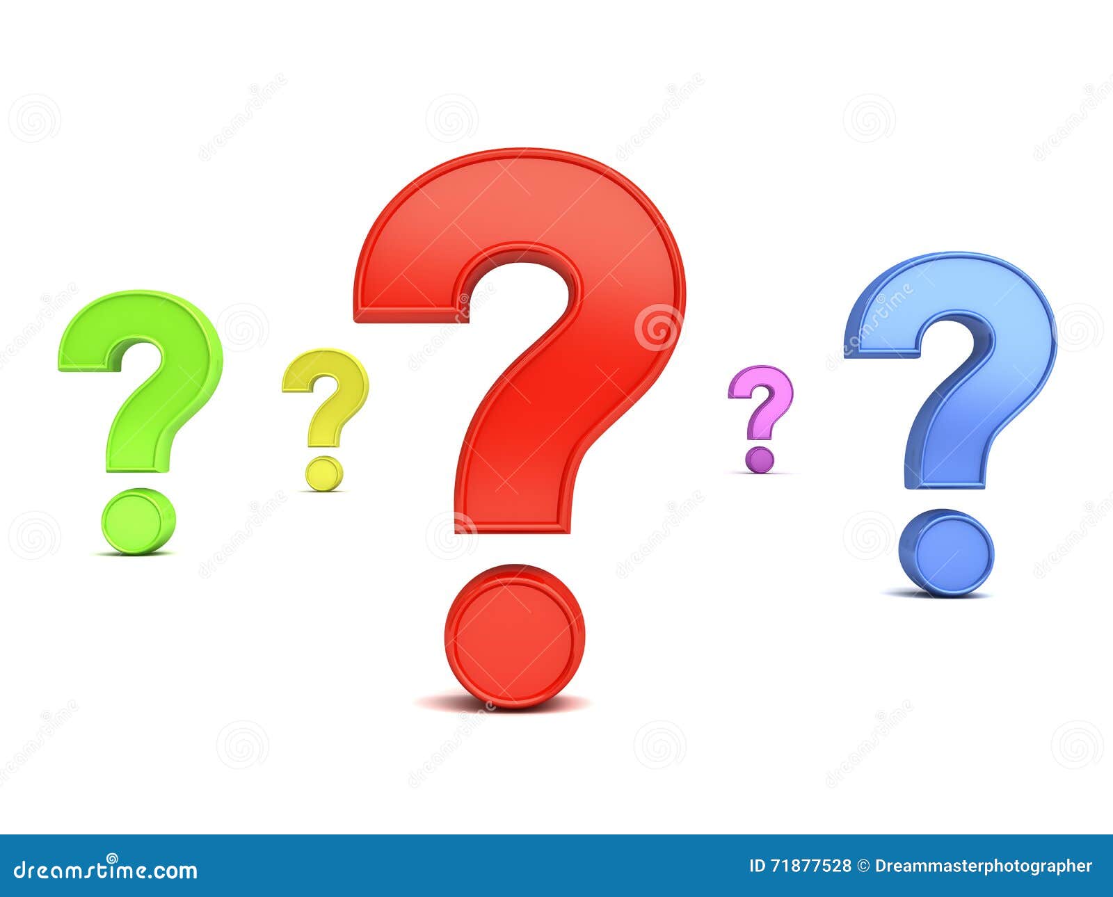 Colorful Question Marks Over White Background with Shadow Stock ...