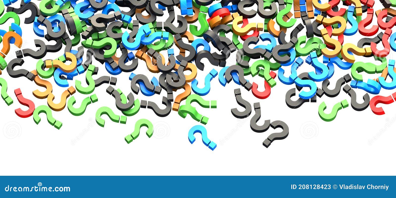 Colorful Question Marks on White Background Stock Illustration ...