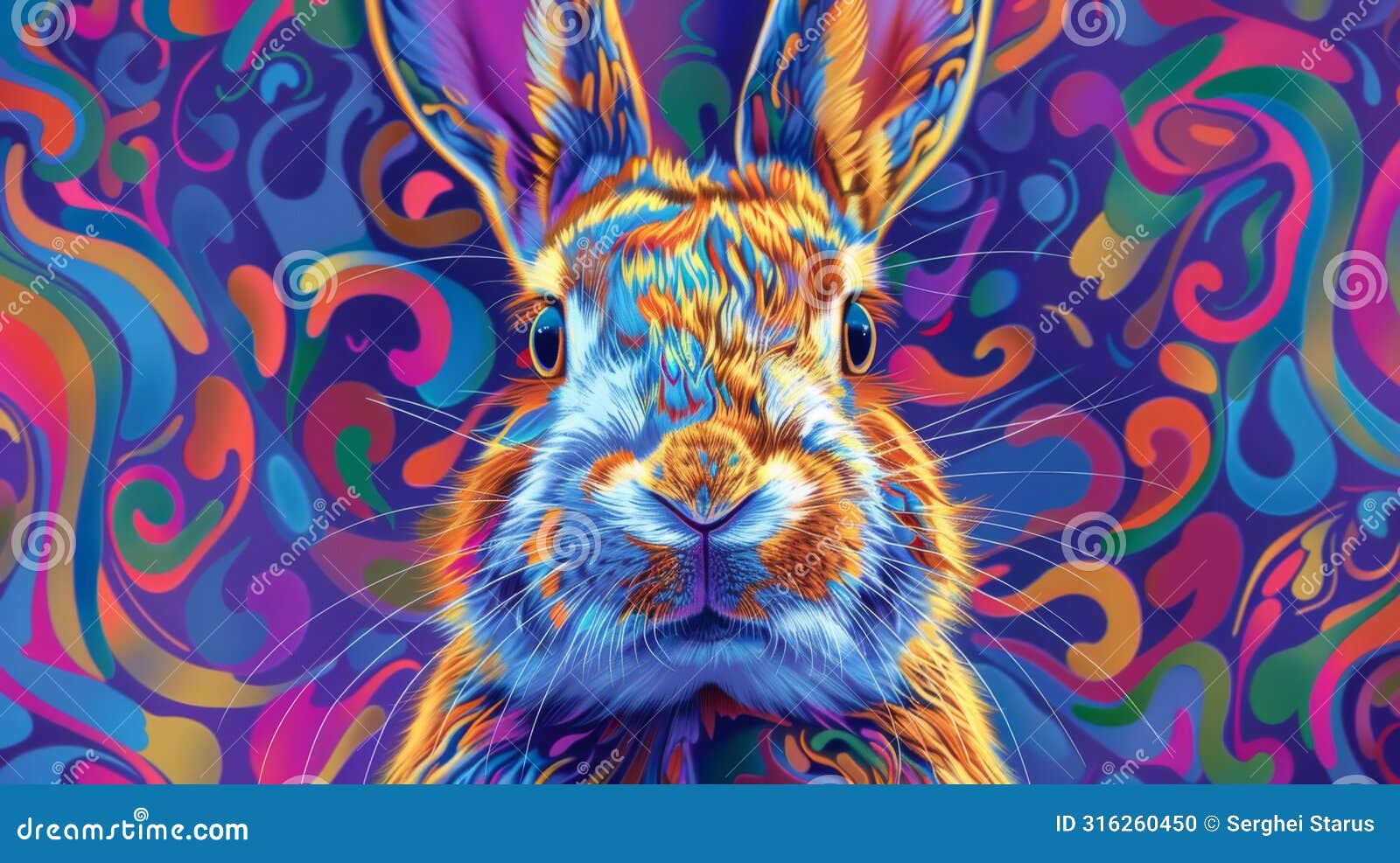 Colorful Rabbit Portraits In The Style Of Andy Warhol Stock Photography ...