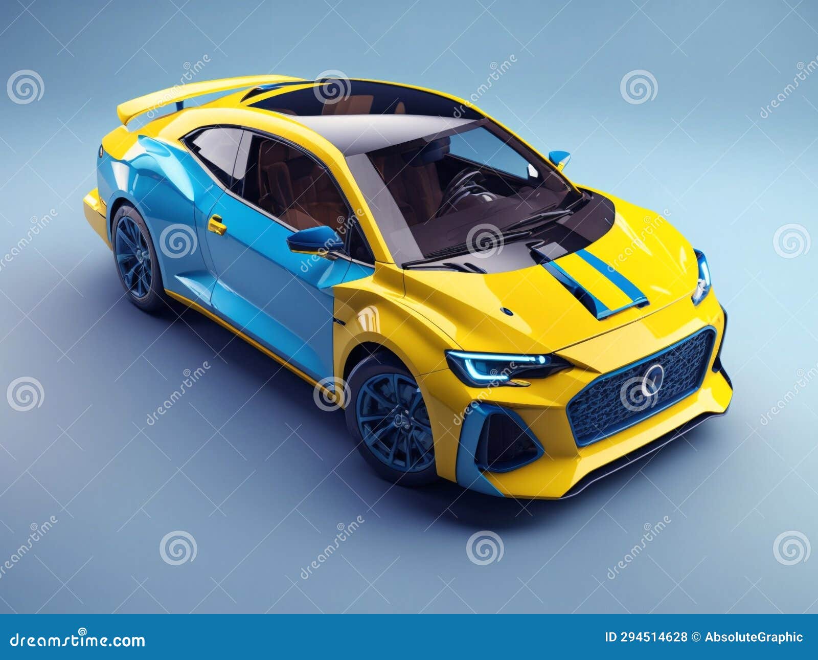 Colorful Racing Car Isometric 3d Isolated on Gradient Background Stock ...
