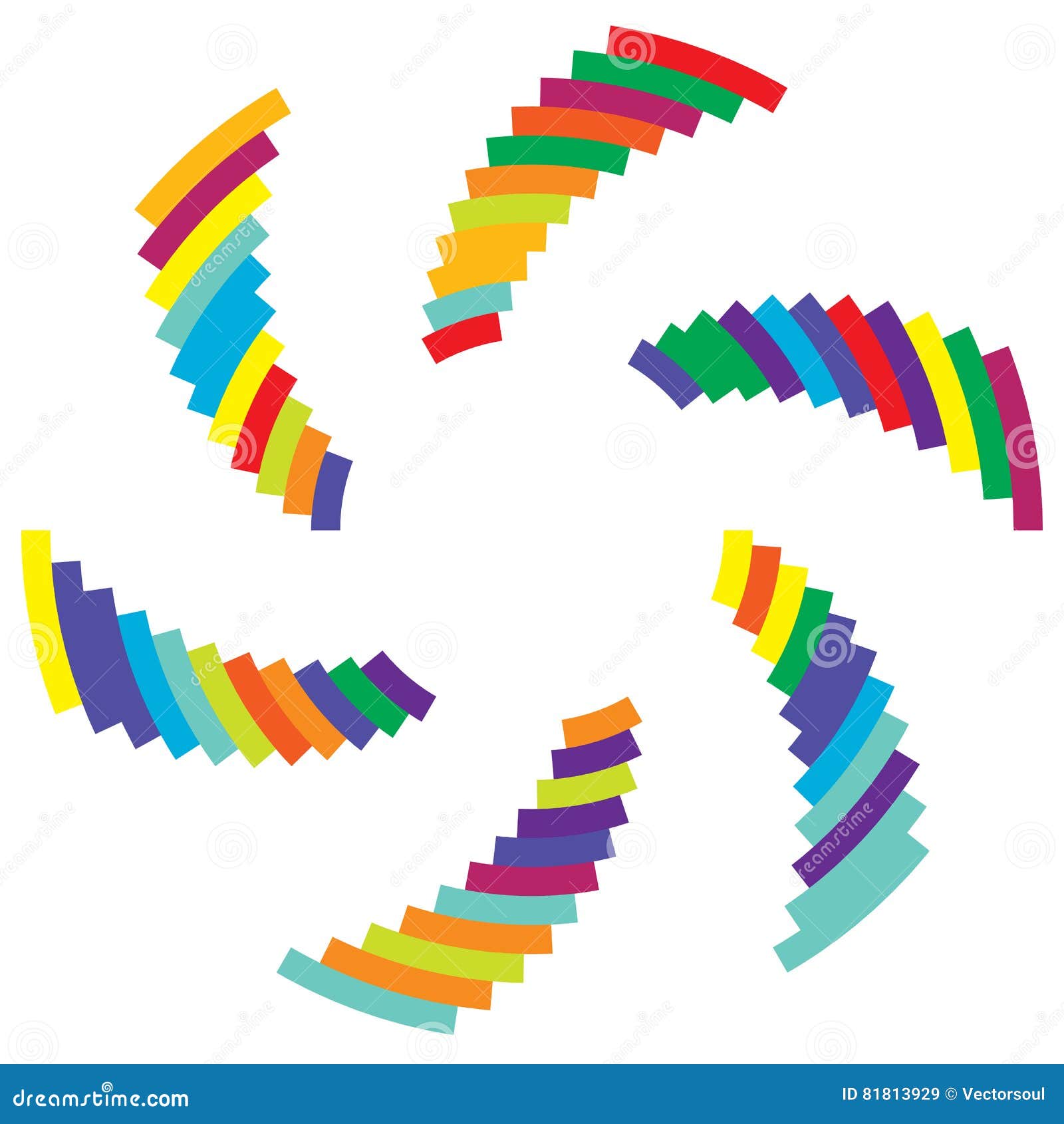 Colorful Radial Circular Element. Multicolor Geometric Circle of Stock ...