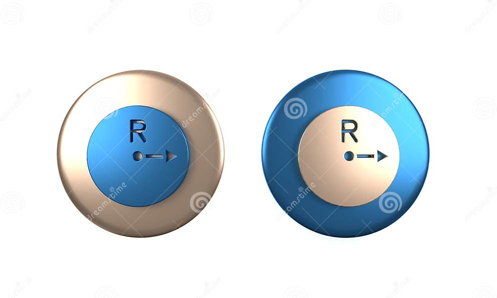 Colorful Radius Icon Isolated on White Background. Circle Button Stock ...
