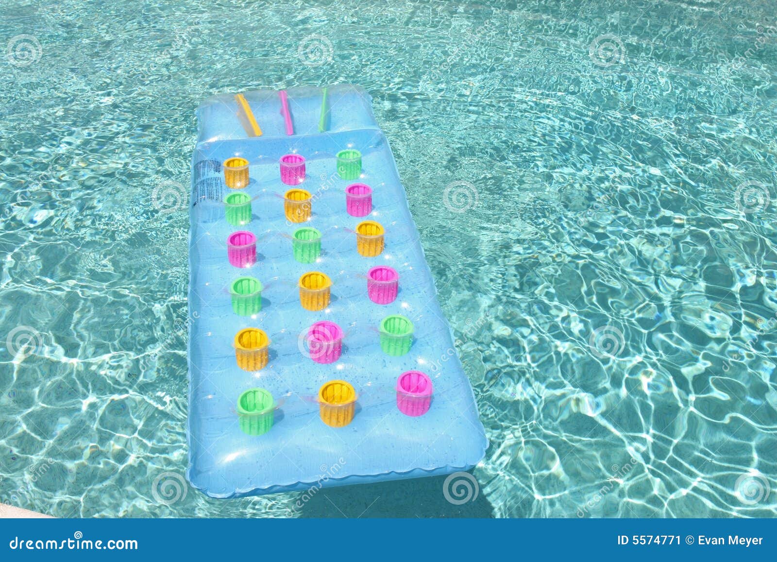 Colorful Raft Floating in Swimming Pool Stock Image - Image of clean ...