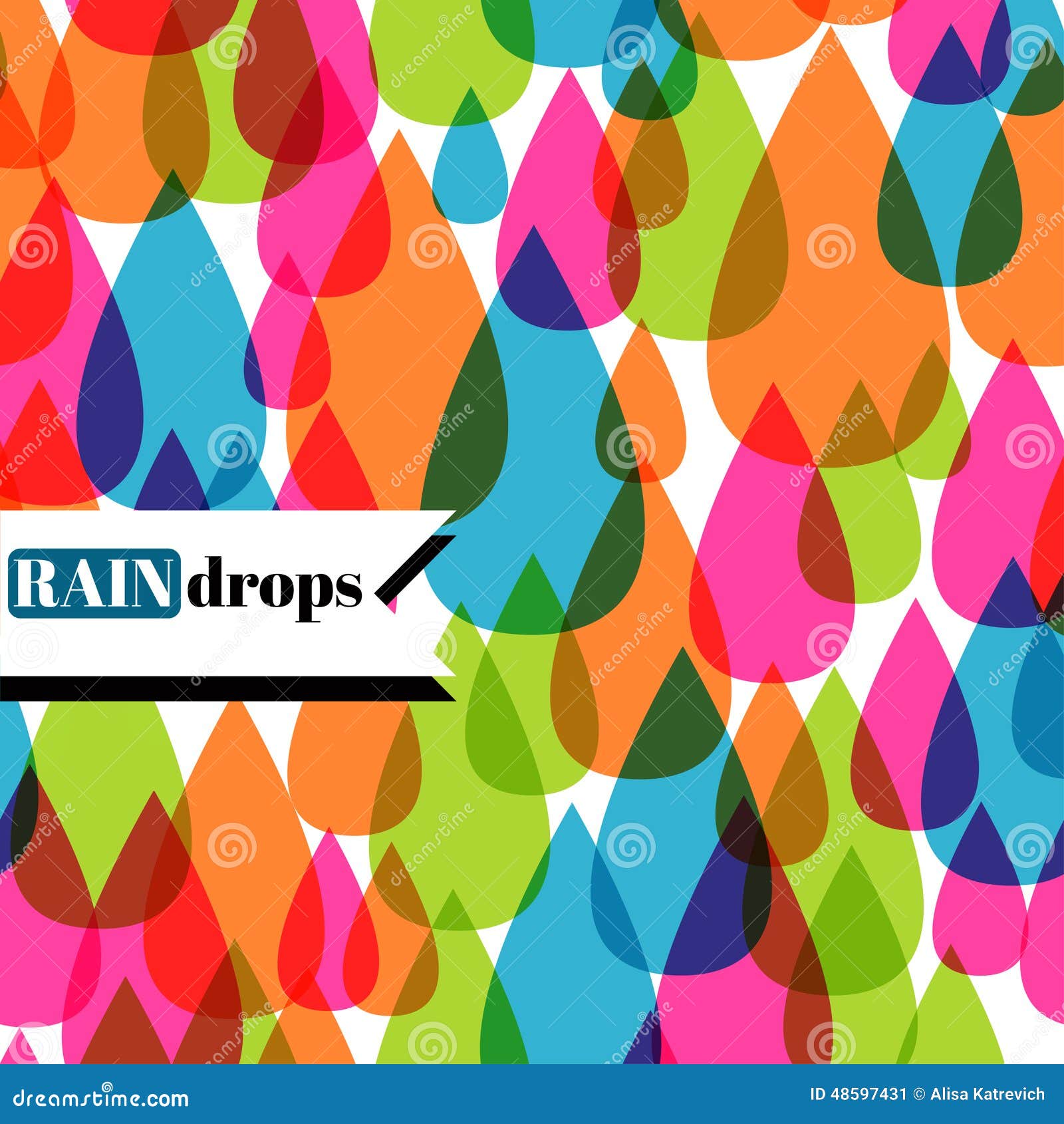 Colorful Rain Drops on a Background Stock Vector - Illustration of ...