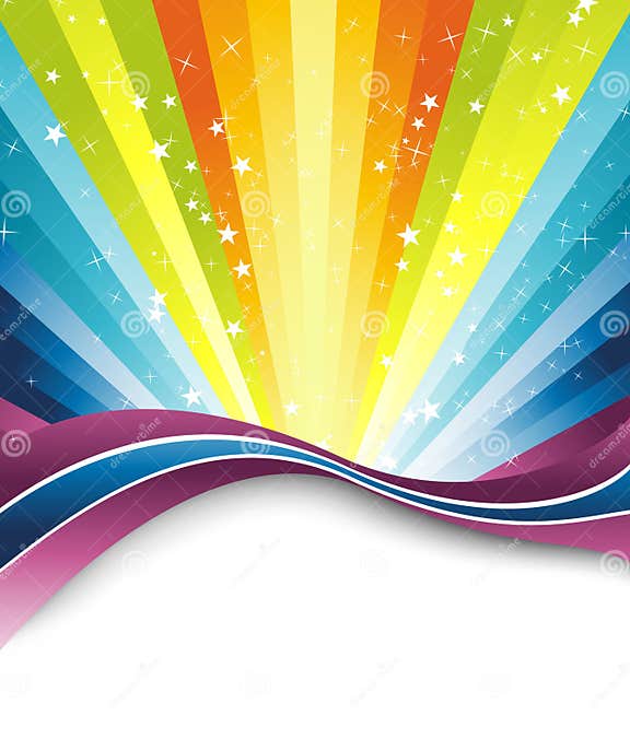 Colorful Rainbow Banner Template Stock Vector - Illustration of fantasy ...