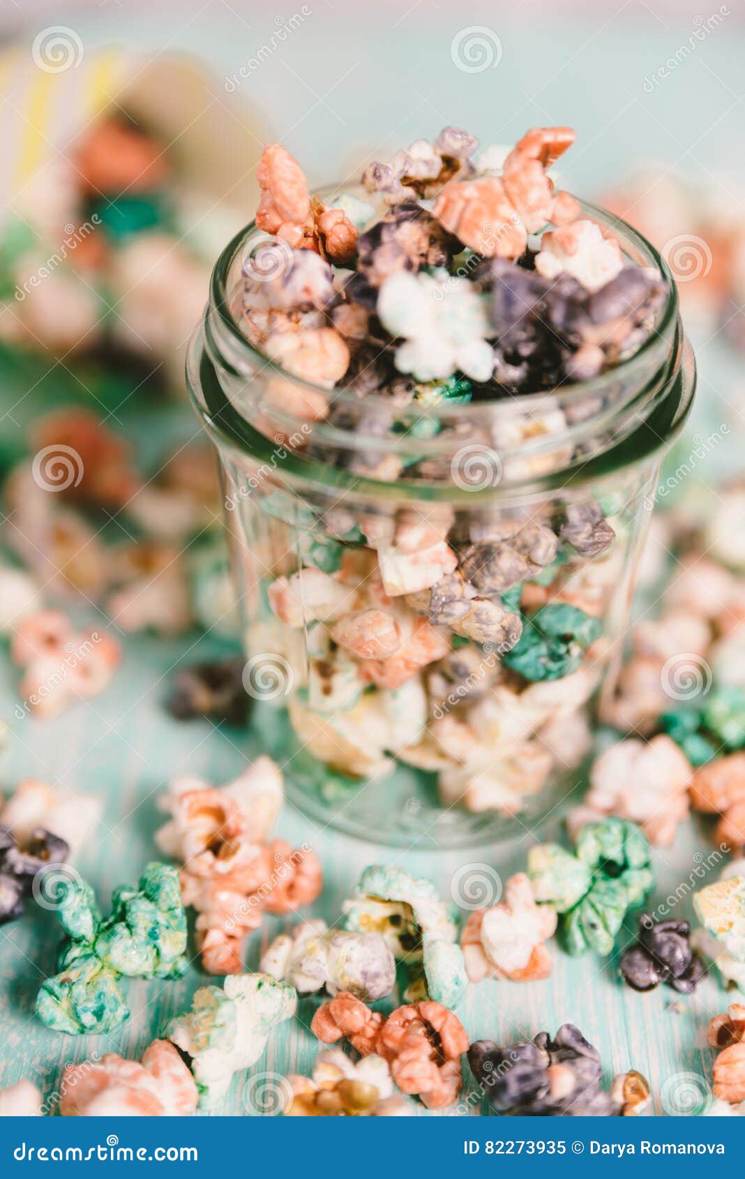 Colorful Rainbow Candy Popcorn Stock Image - Image of kernel, junk ...