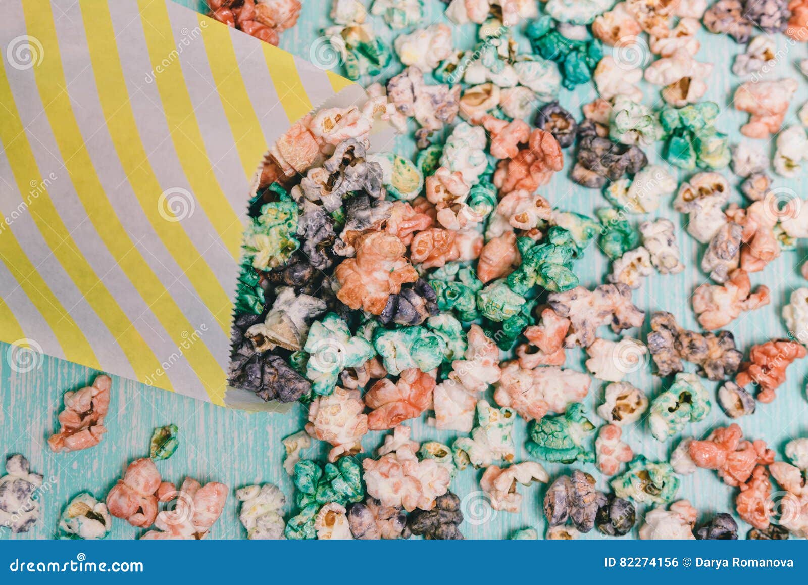 Colorful Rainbow Candy Popcorn Stock Photo - Image of colors, crunchy ...