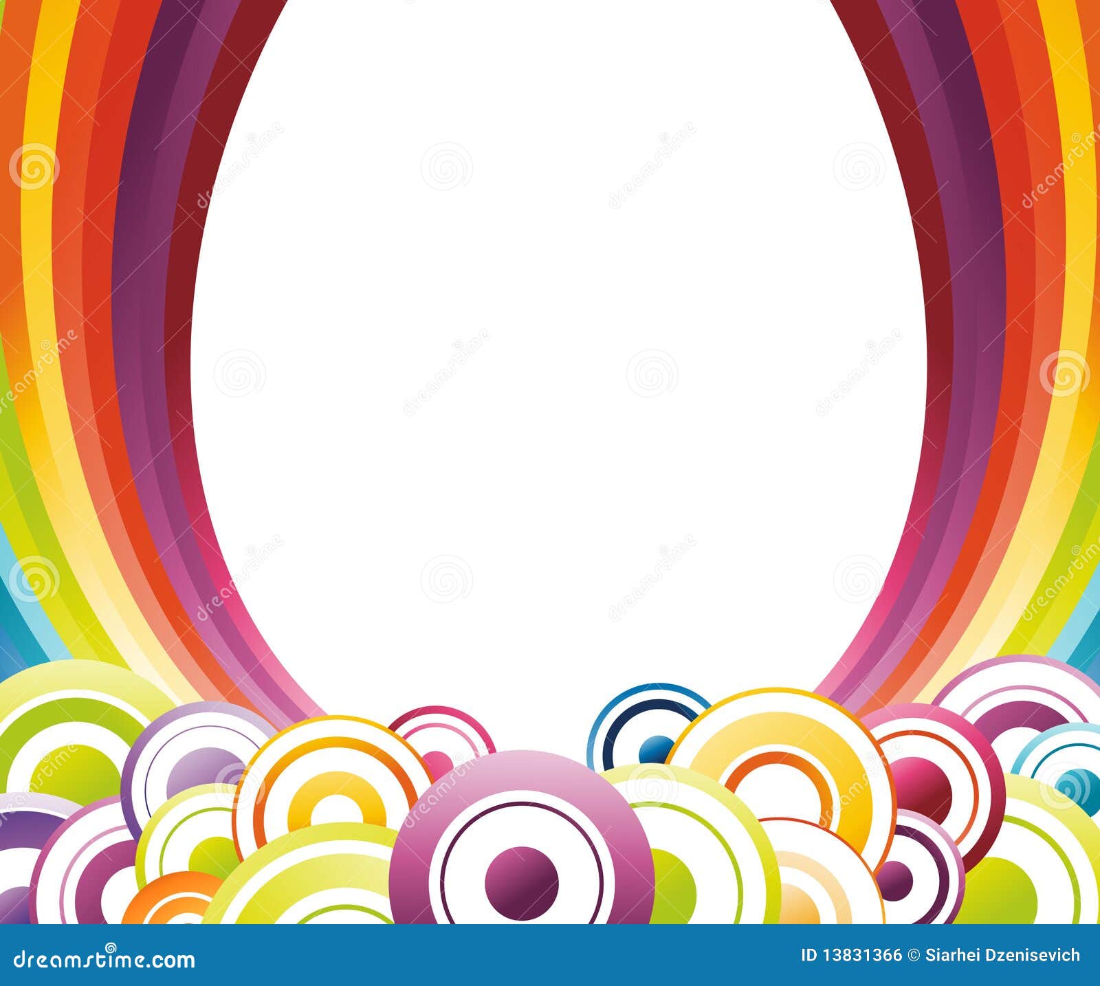 Colorful Rainbow Card Template Stock Vector - Illustration of abstract ...