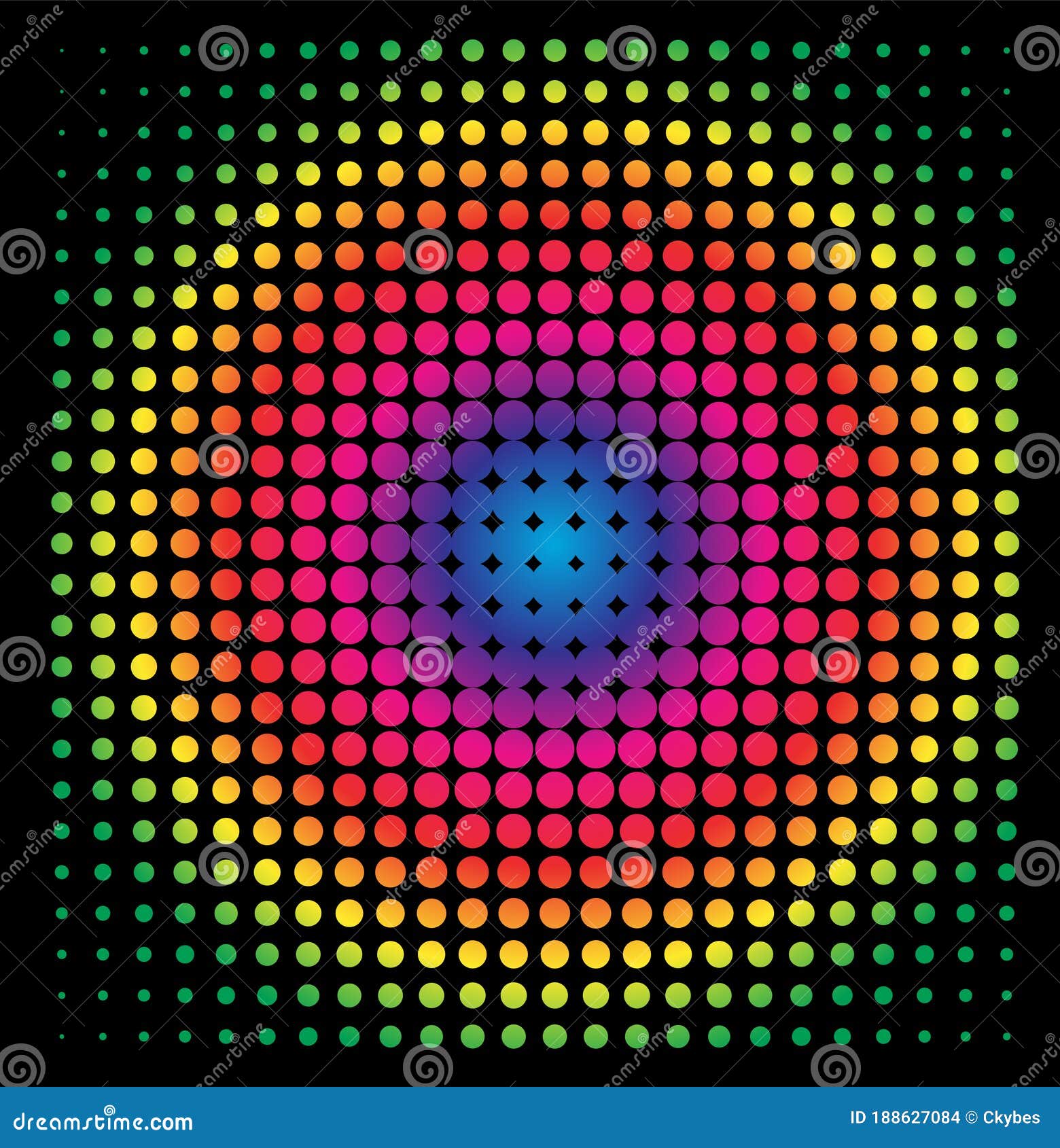 Colorful Rainbow Circle in Halftone Stock Vector - Illustration of ...
