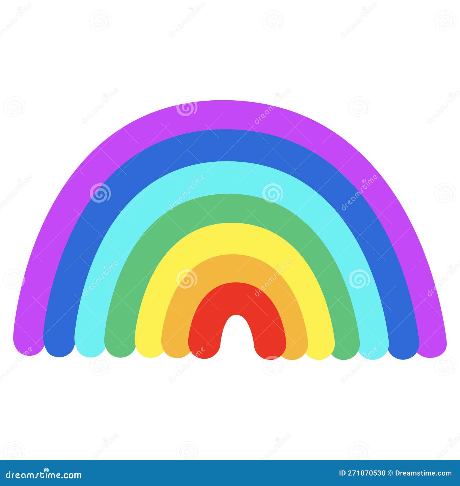 Colorful Rainbow or Color Spectrum, Doodle Style Flat Vector Stock ...