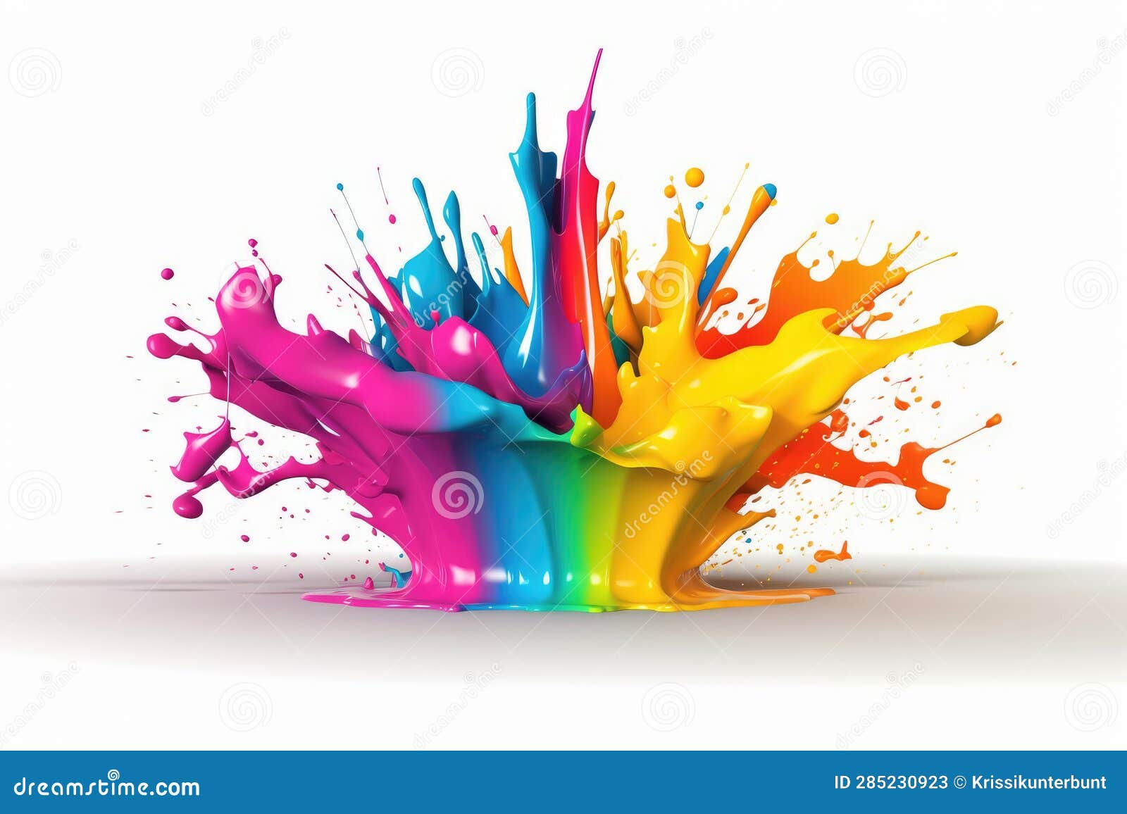 Colorful Rainbow Color Splash on White Stock Image - Image of isolated ...