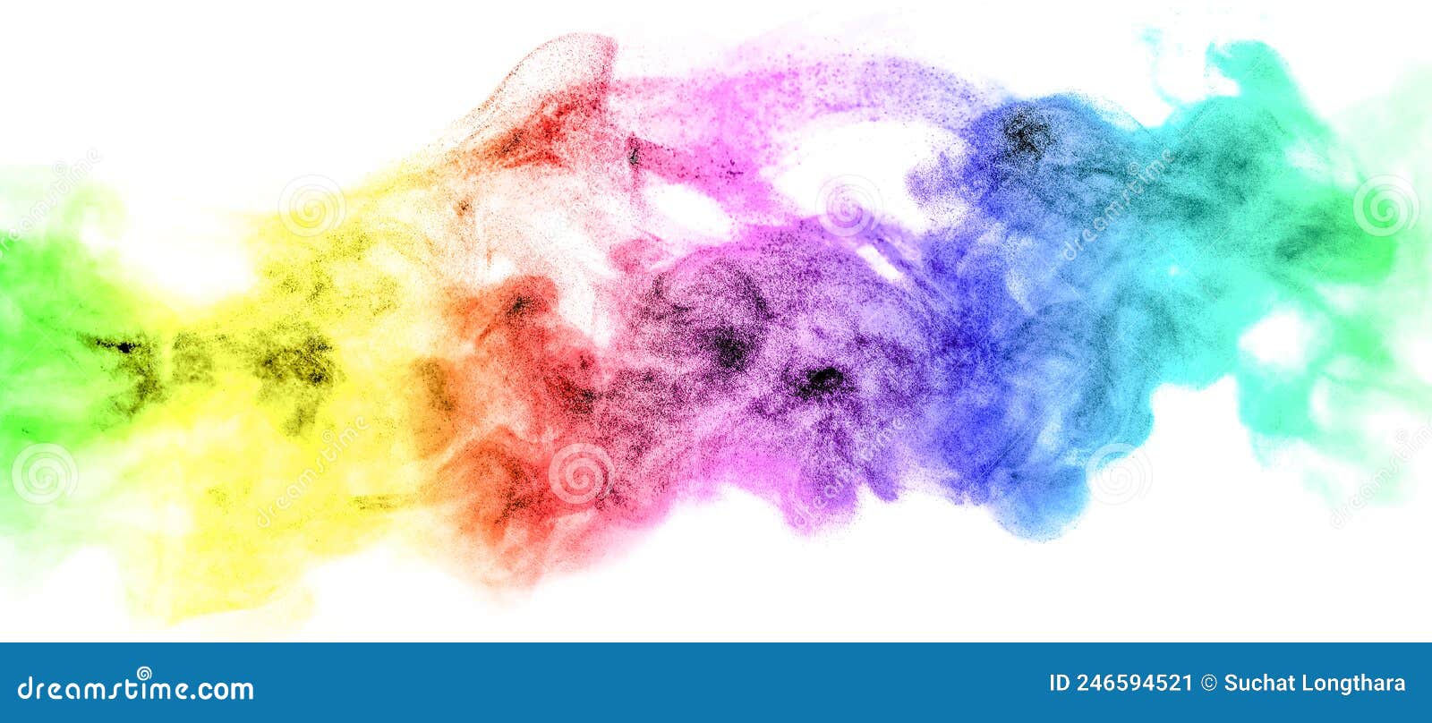 Colorful Rainbow-colored Dust Powder Explosion. Stock Image - Image of ...