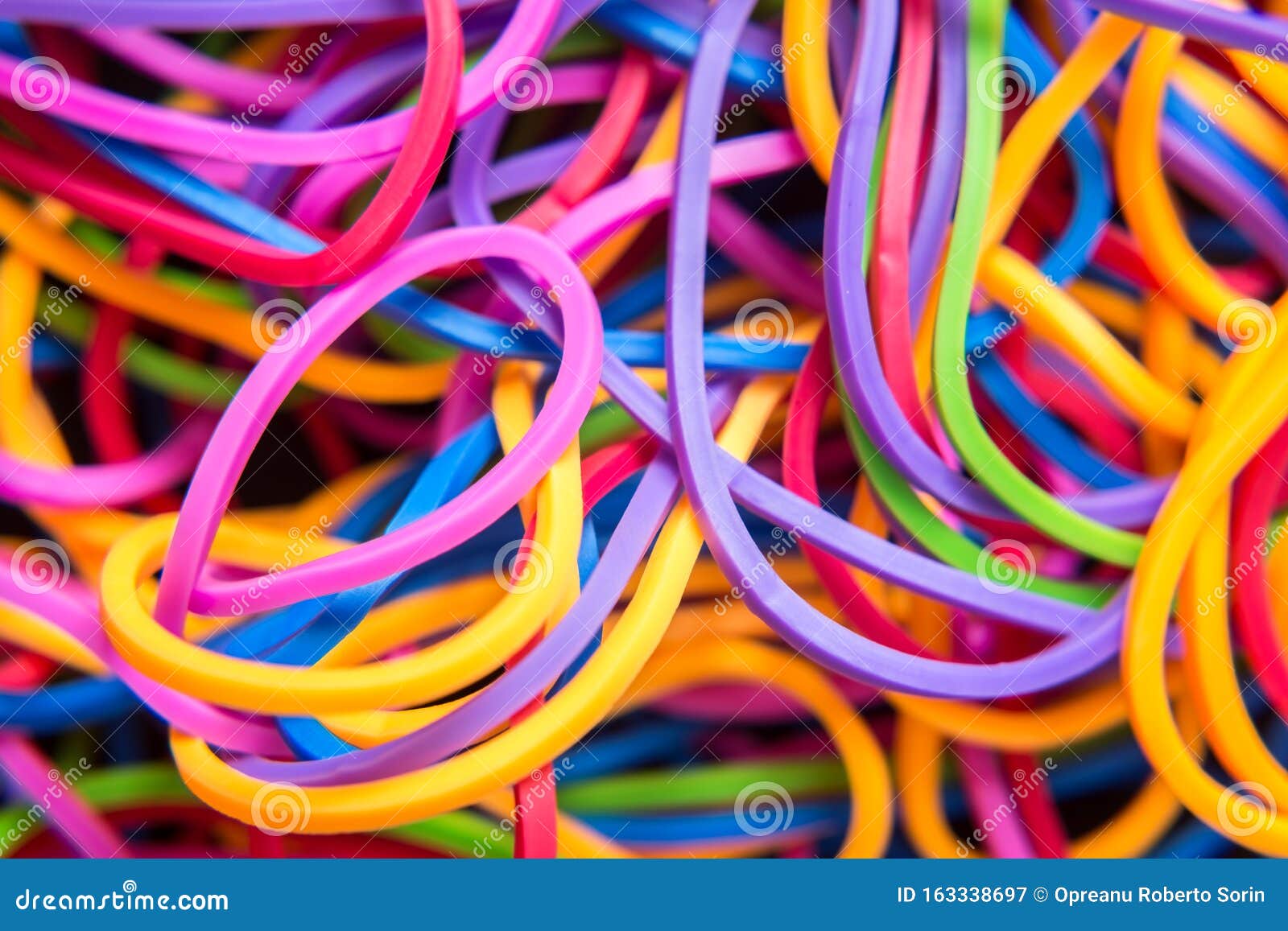 Colorful Rainbow Colors Rubber Bands Stock Image - Image of fashion ...