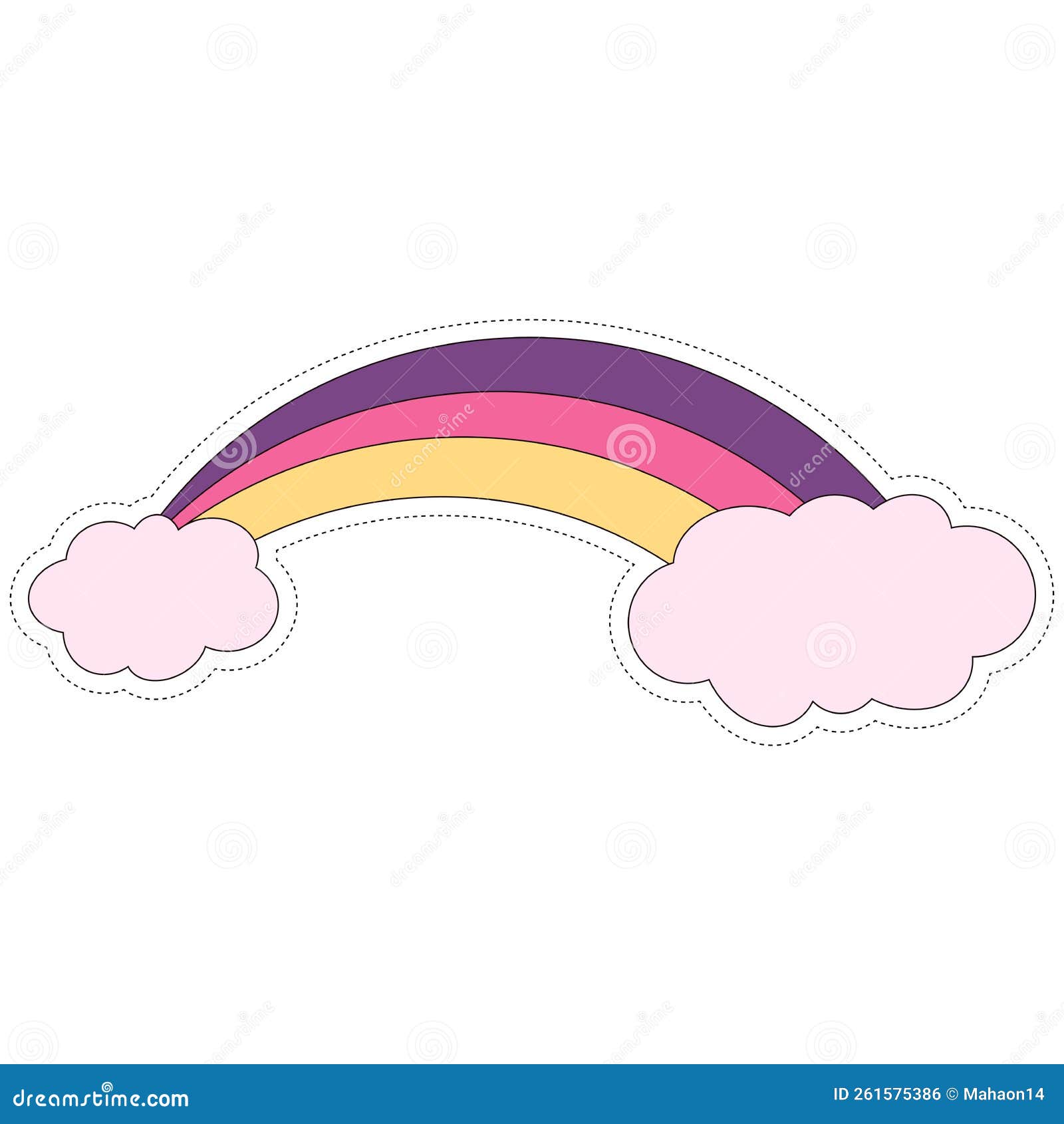 Colorful rainbow cticker stock vector. Illustration of sticker - 261575386