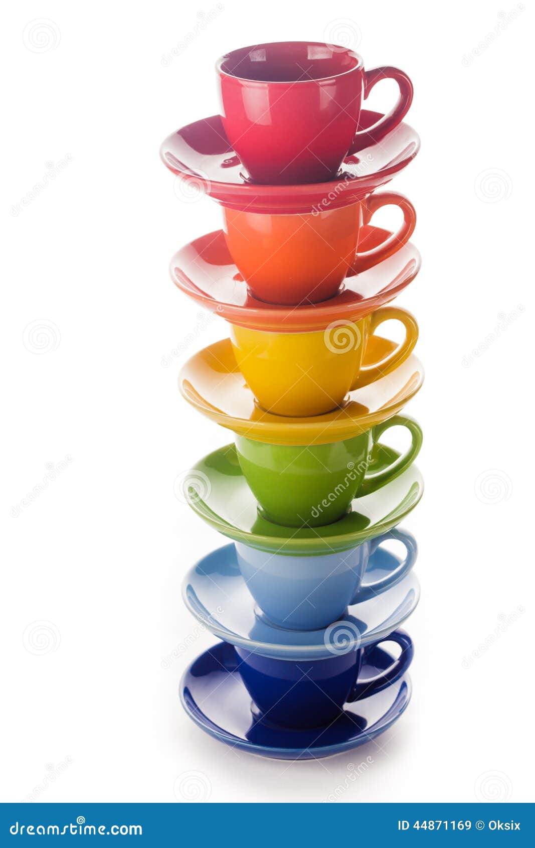 Colorful rainbow cups stock image. Image of modern, empty - 44871169