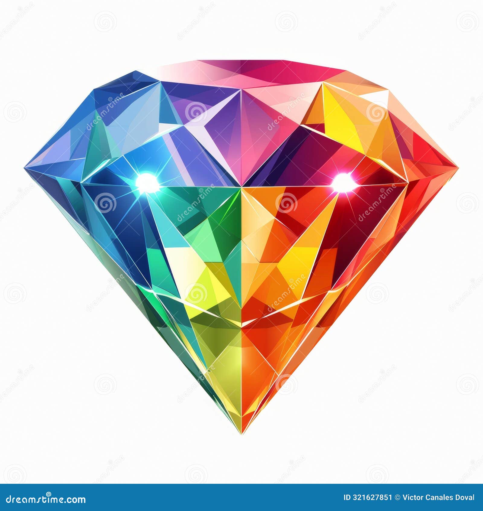 Colorful Rainbow Diamond Logo Isolated on White Background Stock ...