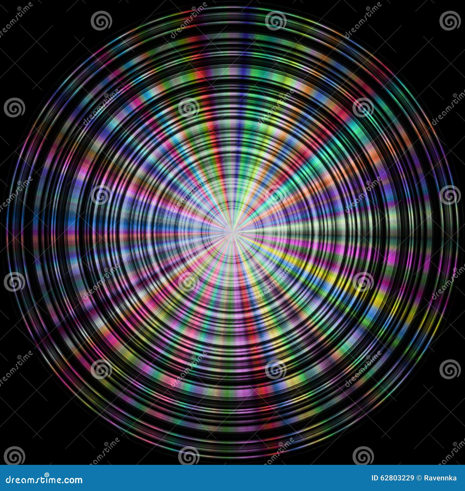 Colorful (rainbow) Disk Made of Concentric Circles Stock Illustration ...