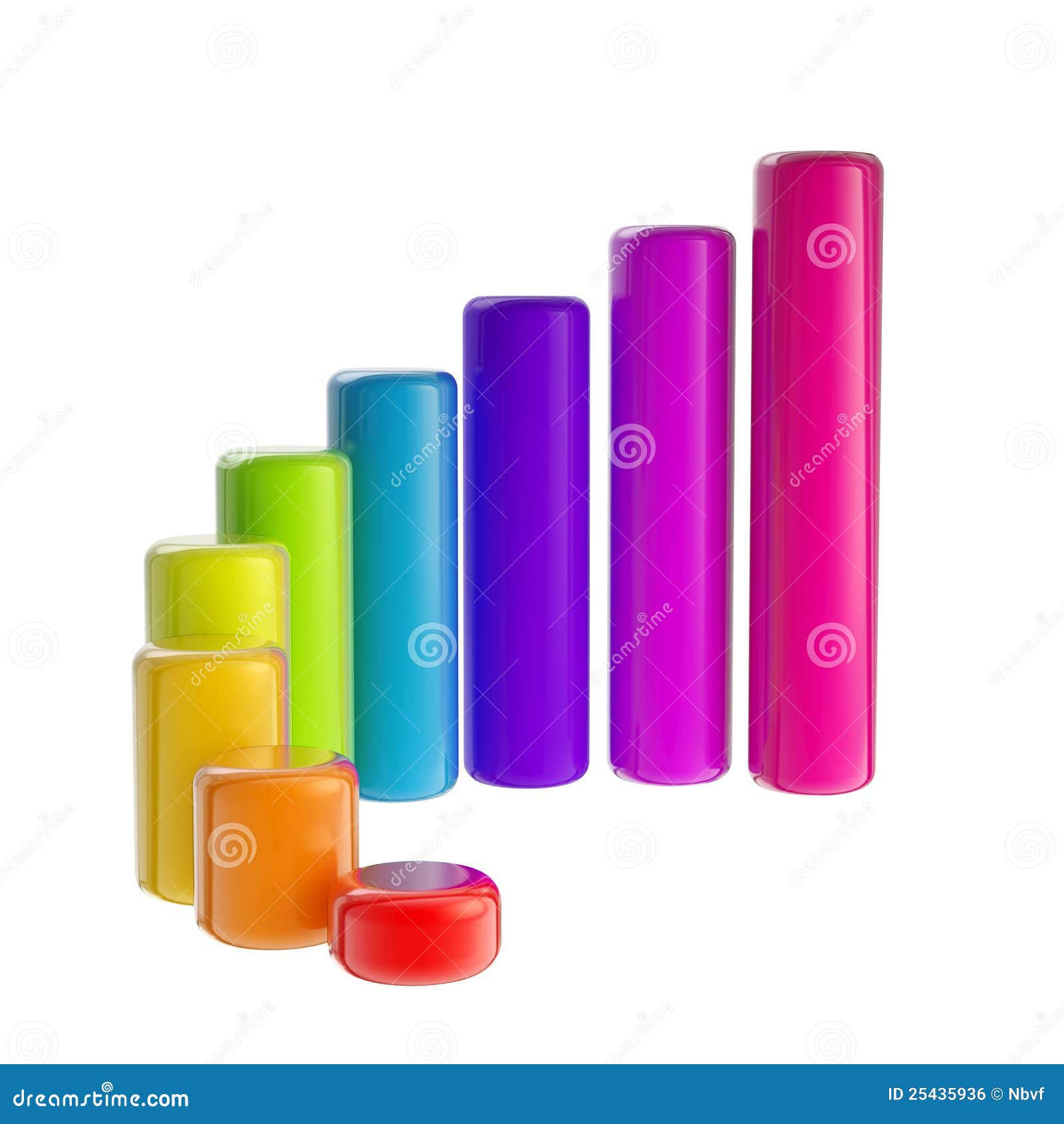 Colorful, Rainbow Glossy Bar Graph Stock Illustration - Illustration of ...