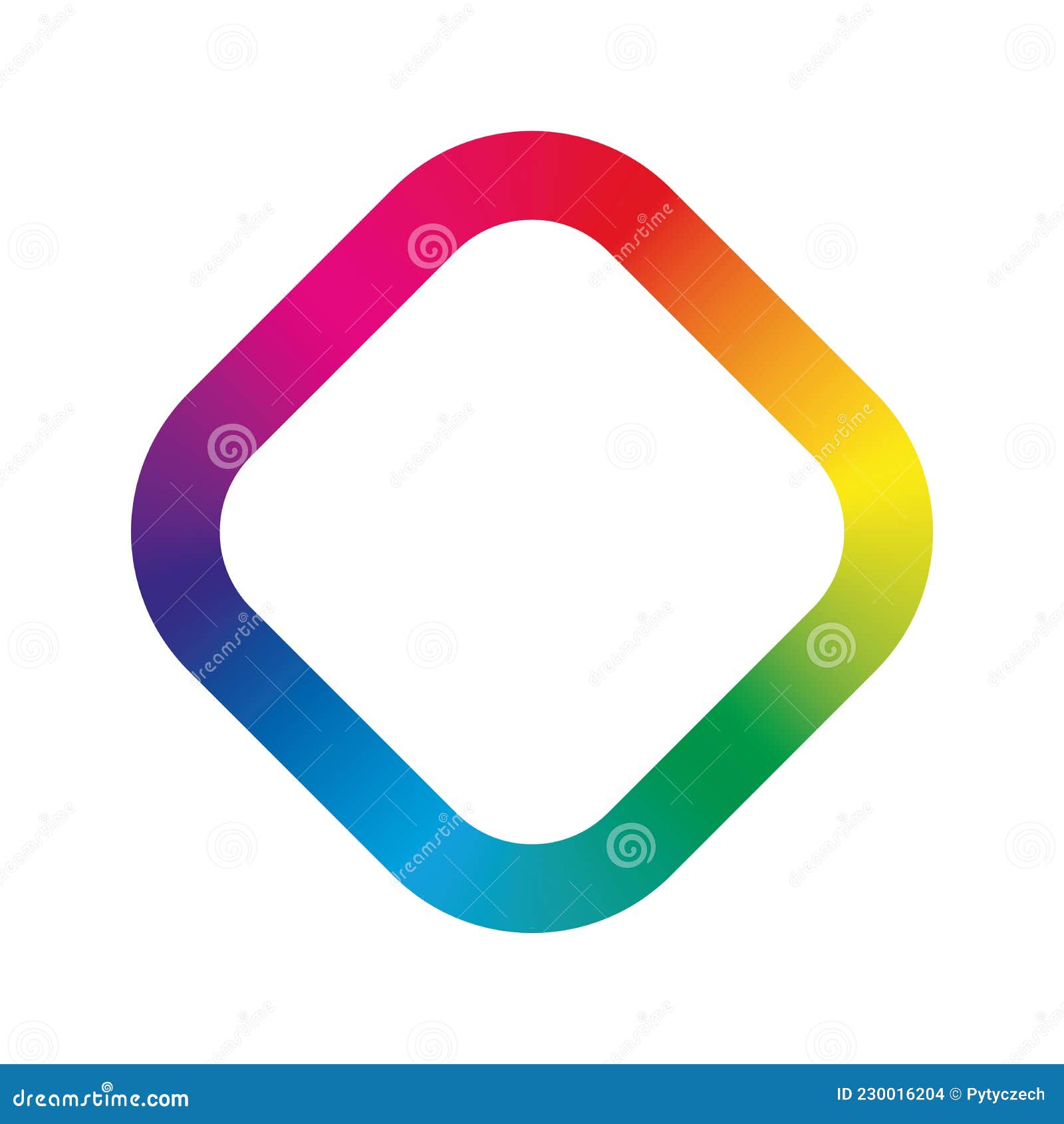 Colorful Rainbow Gradient Rhombus Frame Stock Vector - Illustration of ...