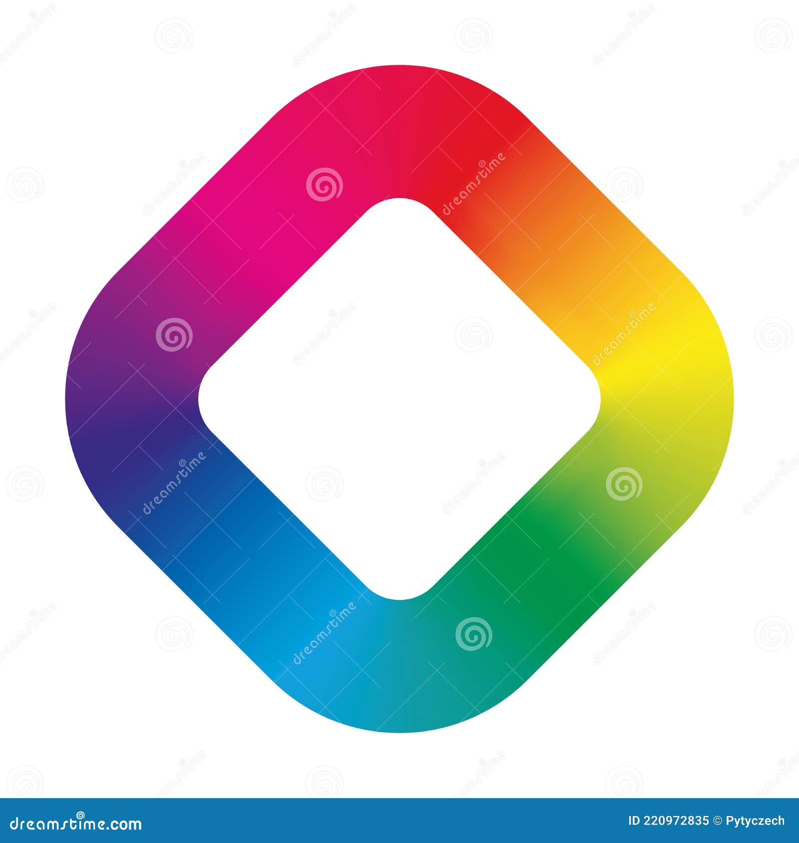 Colorful Rainbow Gradient Rhombus Frame Stock Vector - Illustration of ...