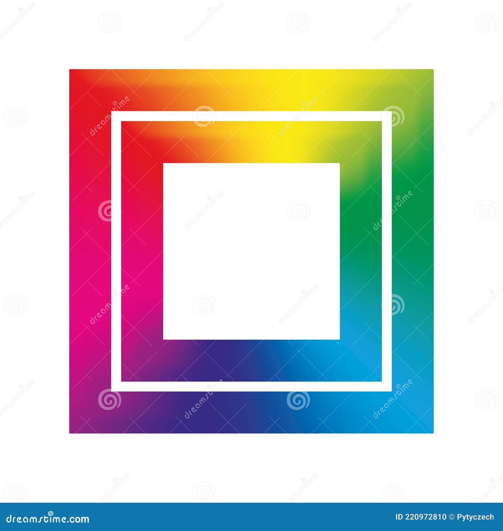 Colorful Rainbow Gradient Square Frame Stock Vector - Illustration of ...