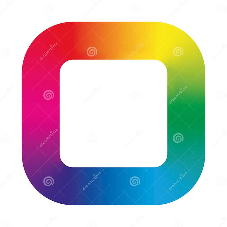 Colorful Rainbow Gradient Square Frame Stock Vector - Illustration of ...