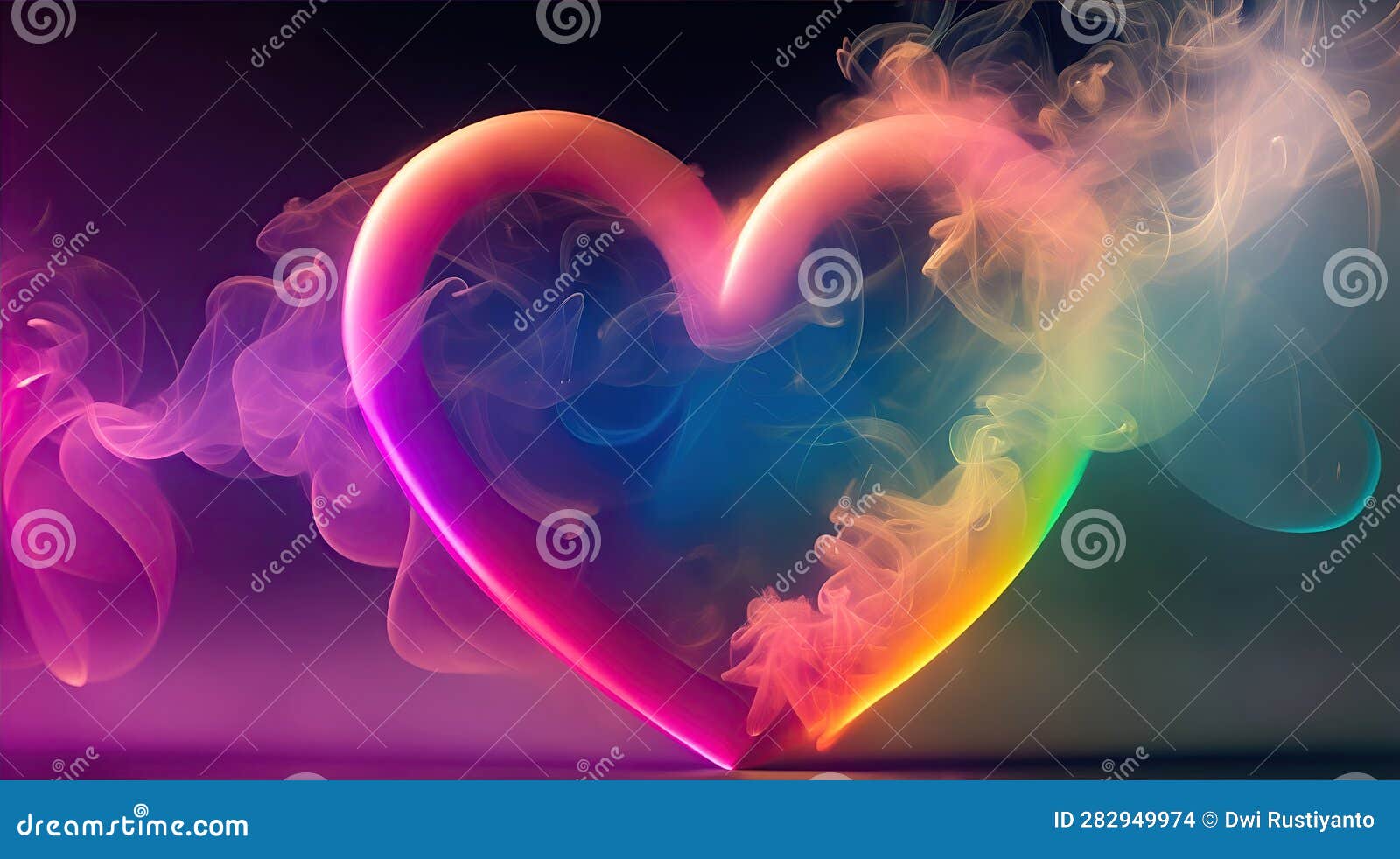 Colorful Rainbow Heart Shape with Splash Stock Illustration ...
