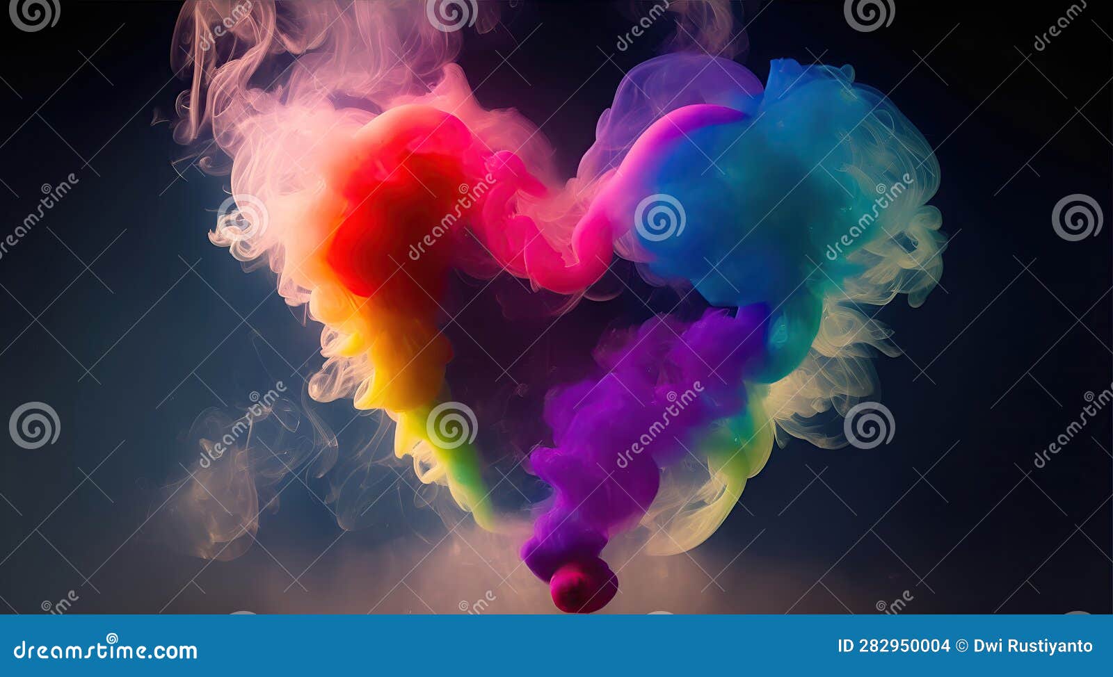 Colorful Rainbow Heart Shape with Splash Stock Illustration ...