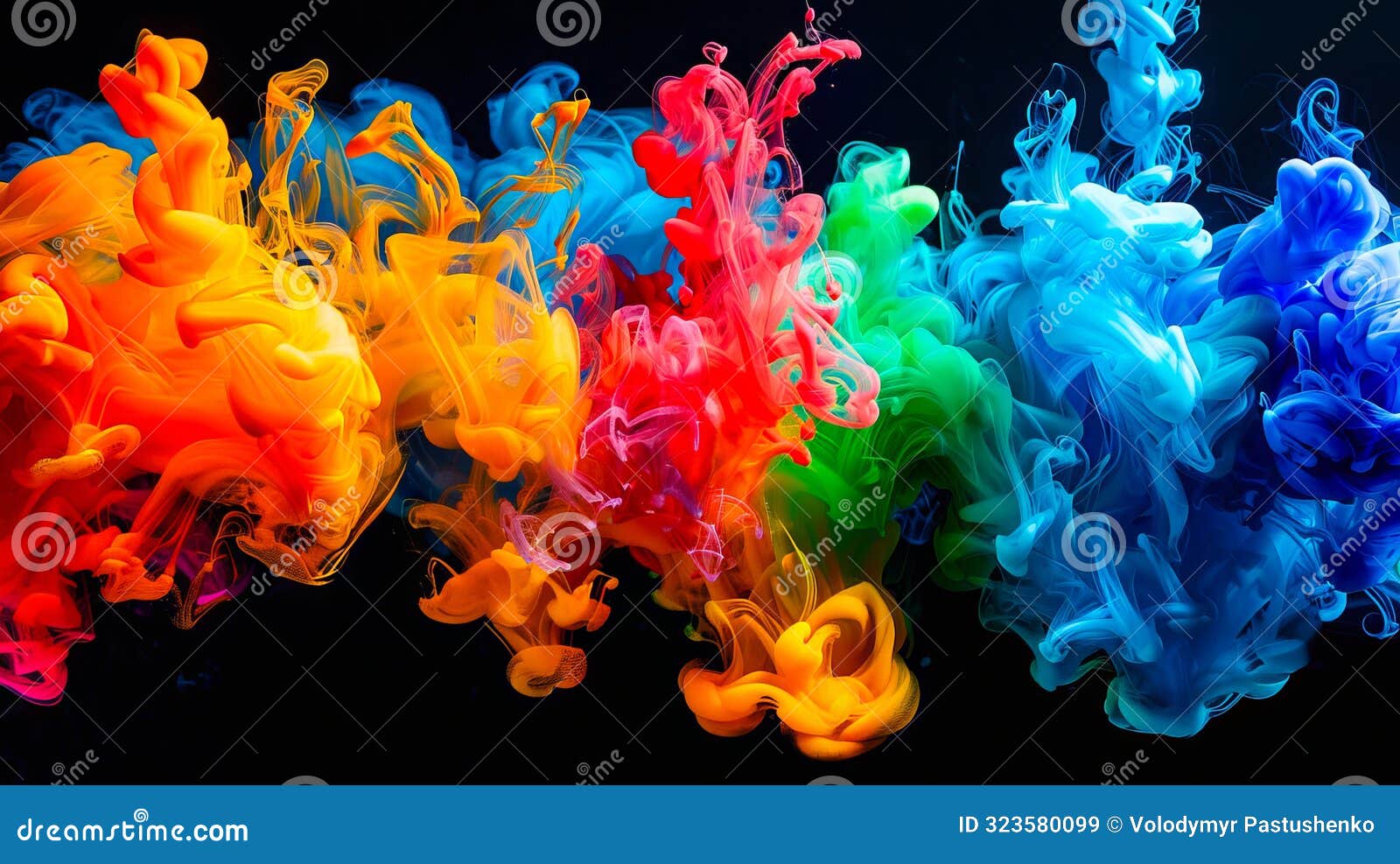 A Colorful Rainbow of Ink in Water Stock Image - Image of swirl, smoke ...